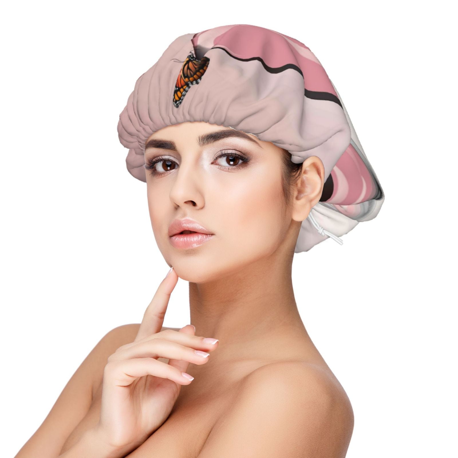 Yiaed High Heel Shoes Butterfly Print Satin Bonnet Silk Bonnet Hair ...