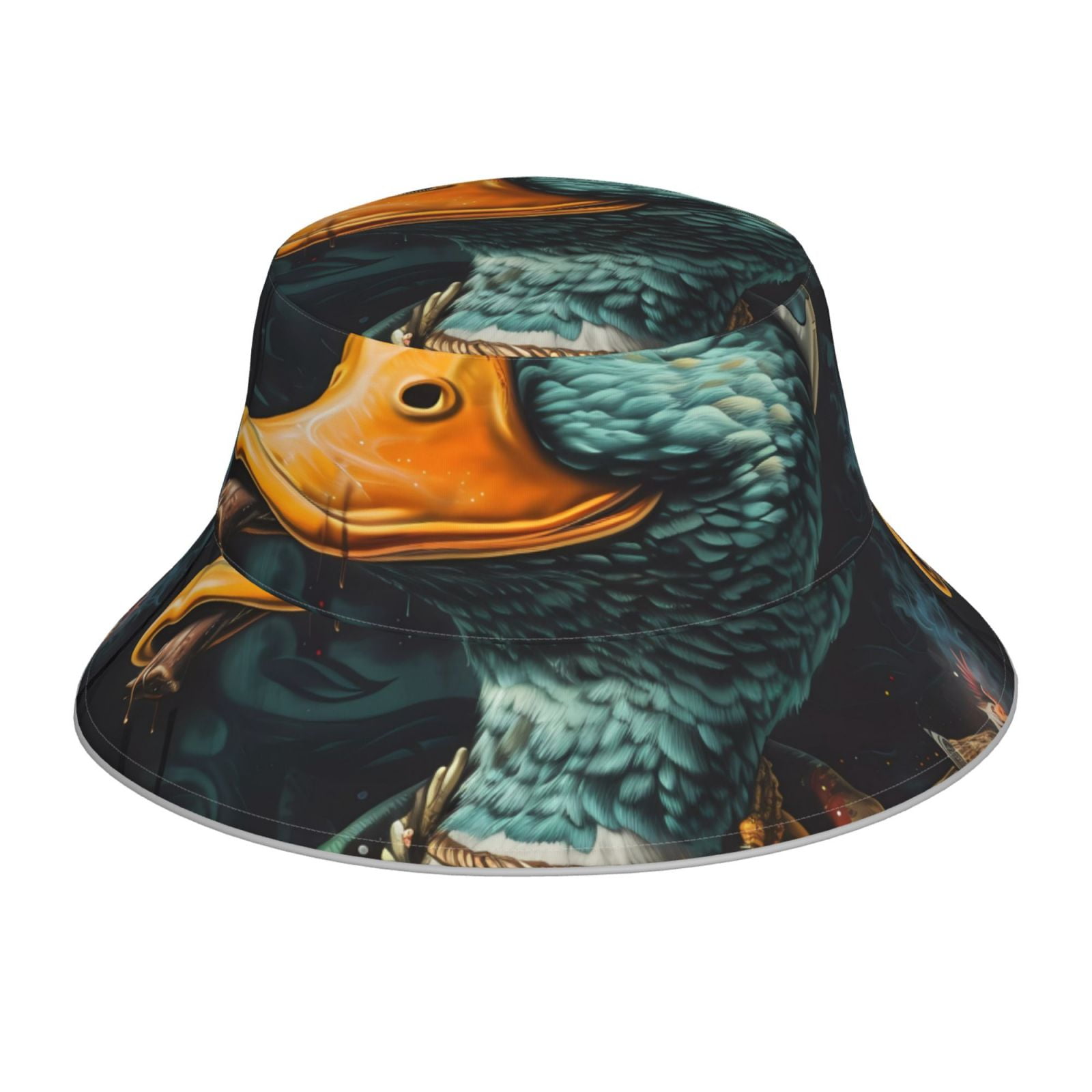 Yiaed Hip-Hop Duck Print Reflective Stripe Bucket Hat Unisex Funny ...
