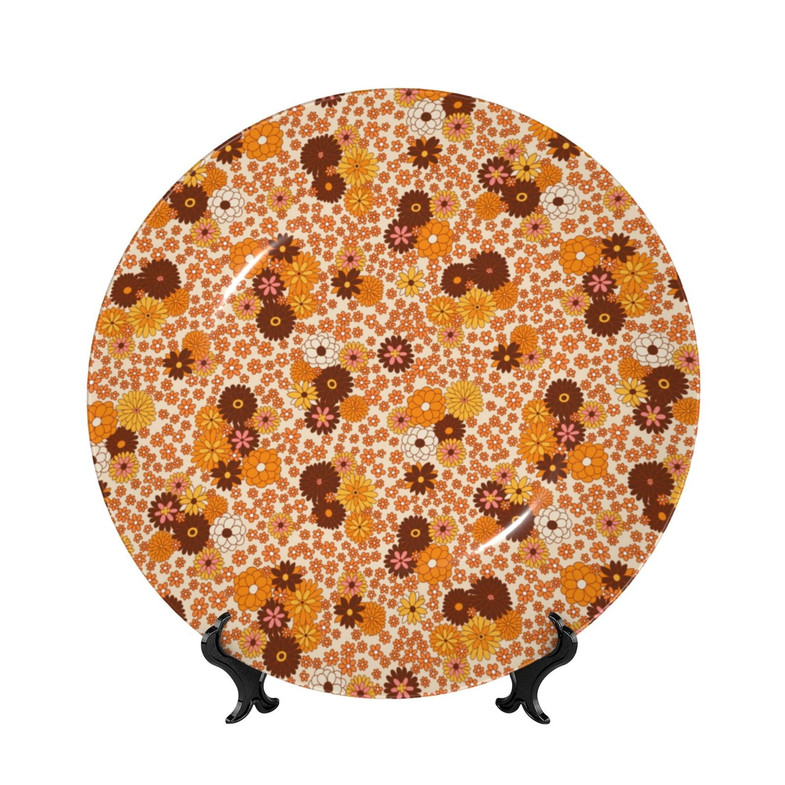 Yiaed Hippie Ditsy Floral Print Bone China Decorative Plate Ceramic ...