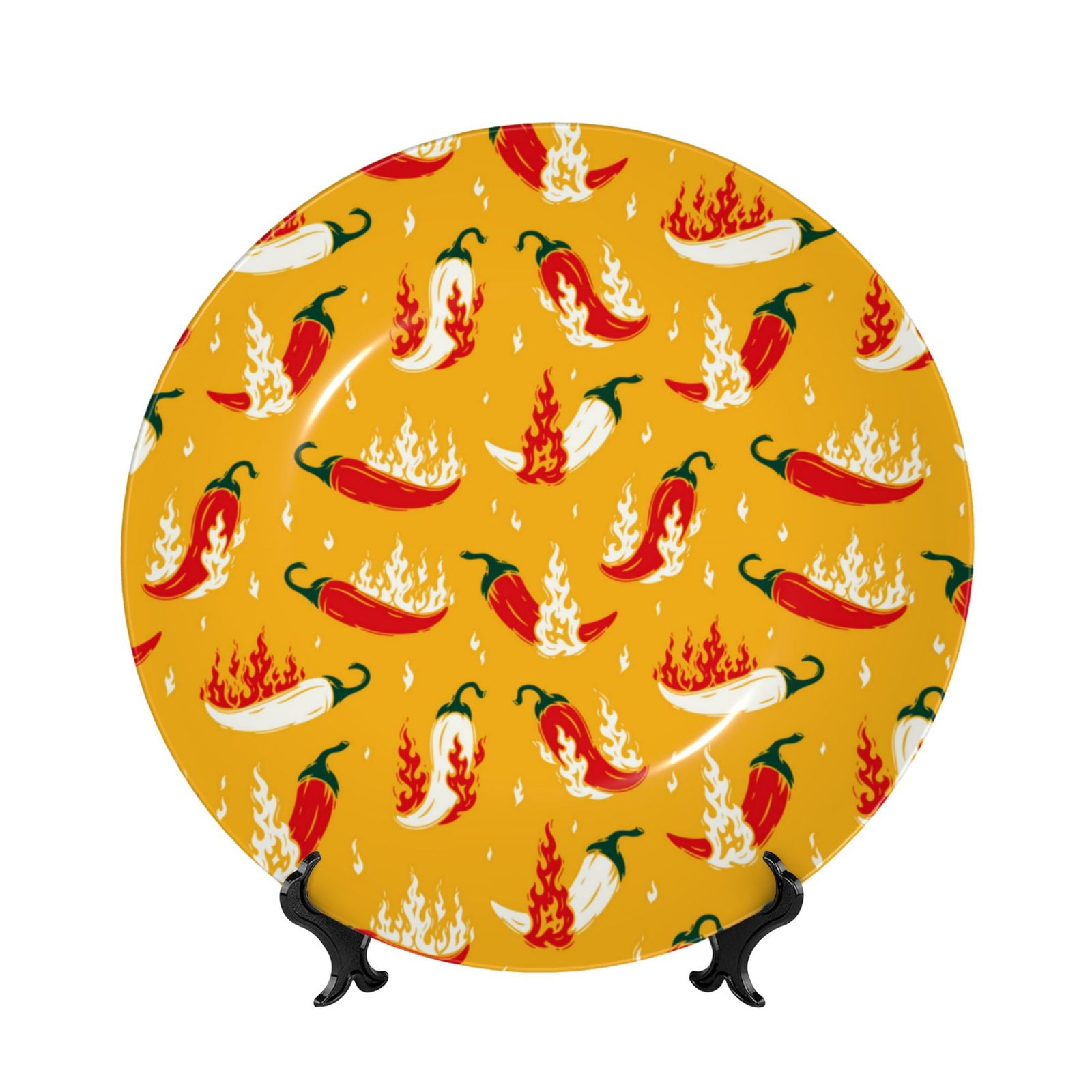 Yiaed Hot Chilli Print Bone China Decorative Plate Ceramic Dinner ...