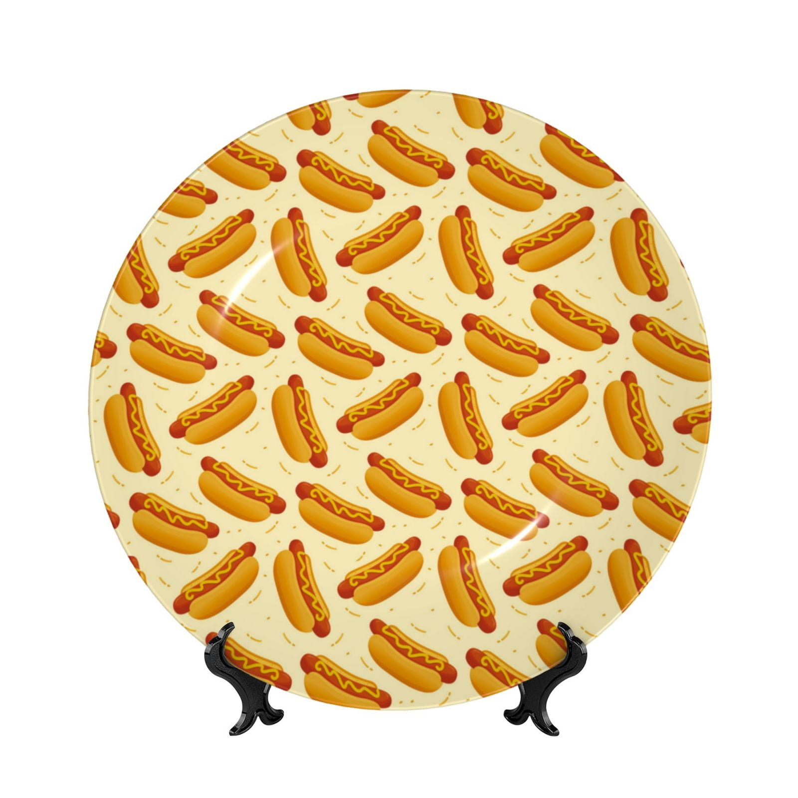 Yiaed Hot Dog 3 Print Bone China Decorative Plate Ceramic Dinner Plates ...