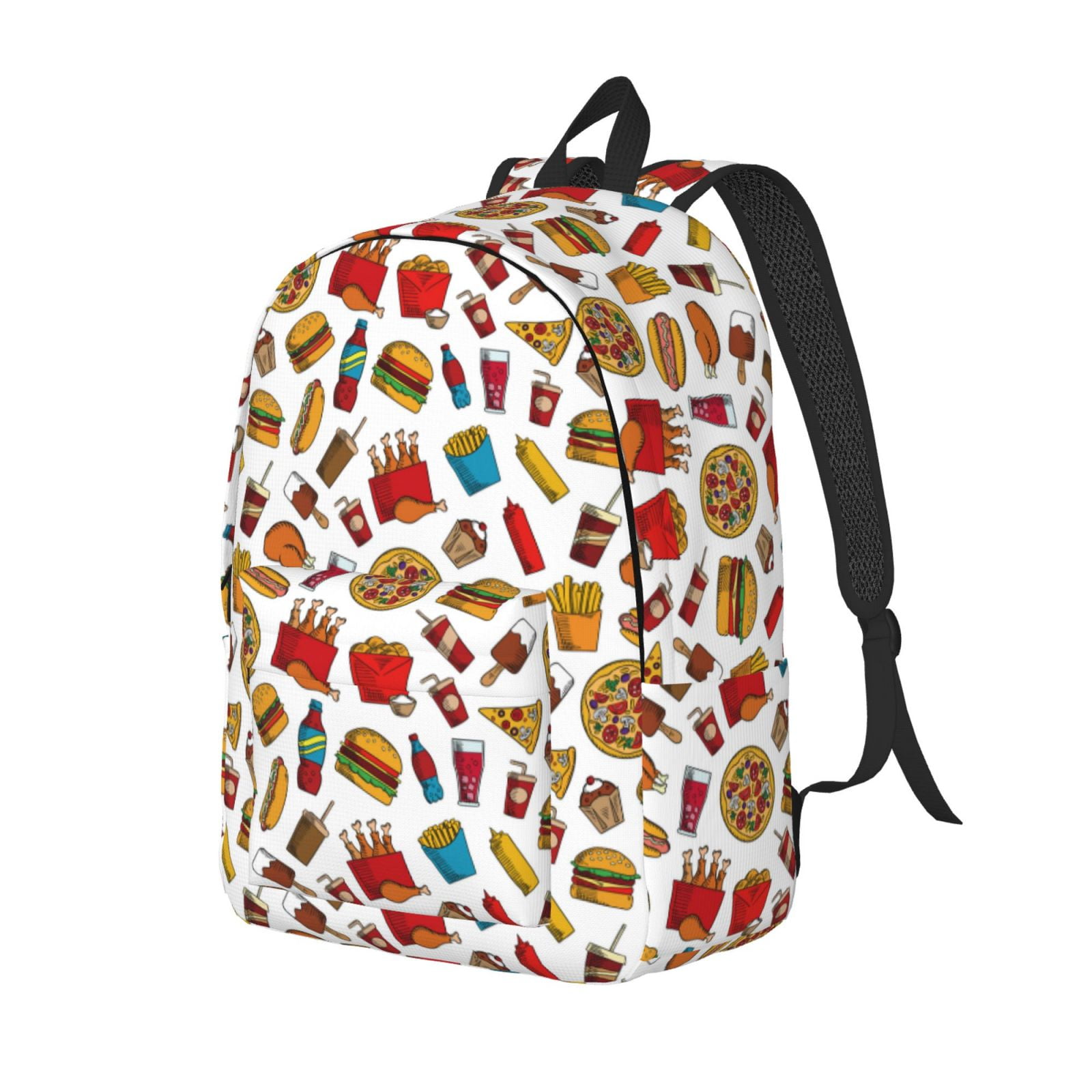 Yiaed Hot Dog Pizza Print Print Laptop Backpack Travel Canvas Backpack Vintage Aesthetic ...