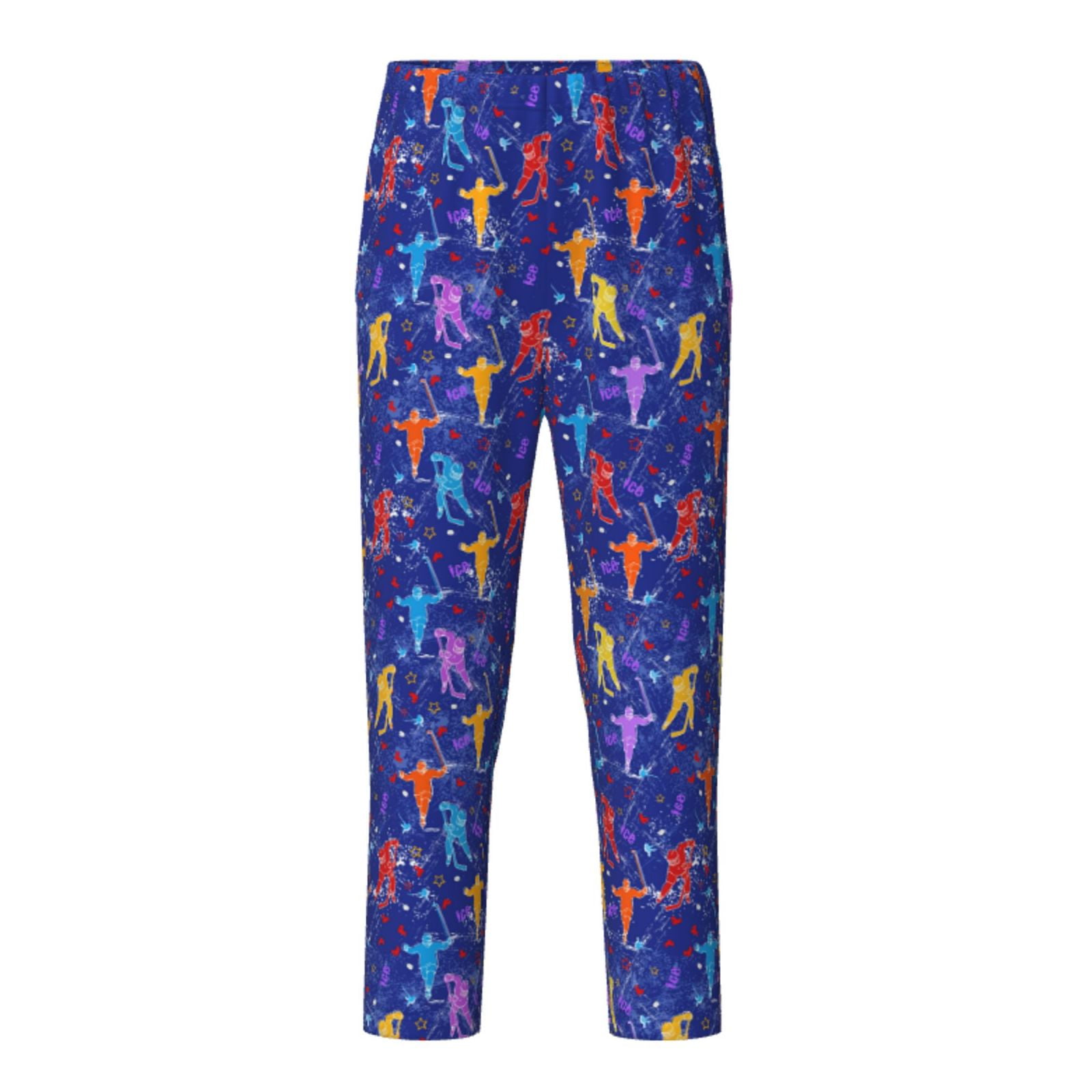 Yiaed Ice Hockey Players With Puck Print Teenagers' Lounge Pants, Loose ...