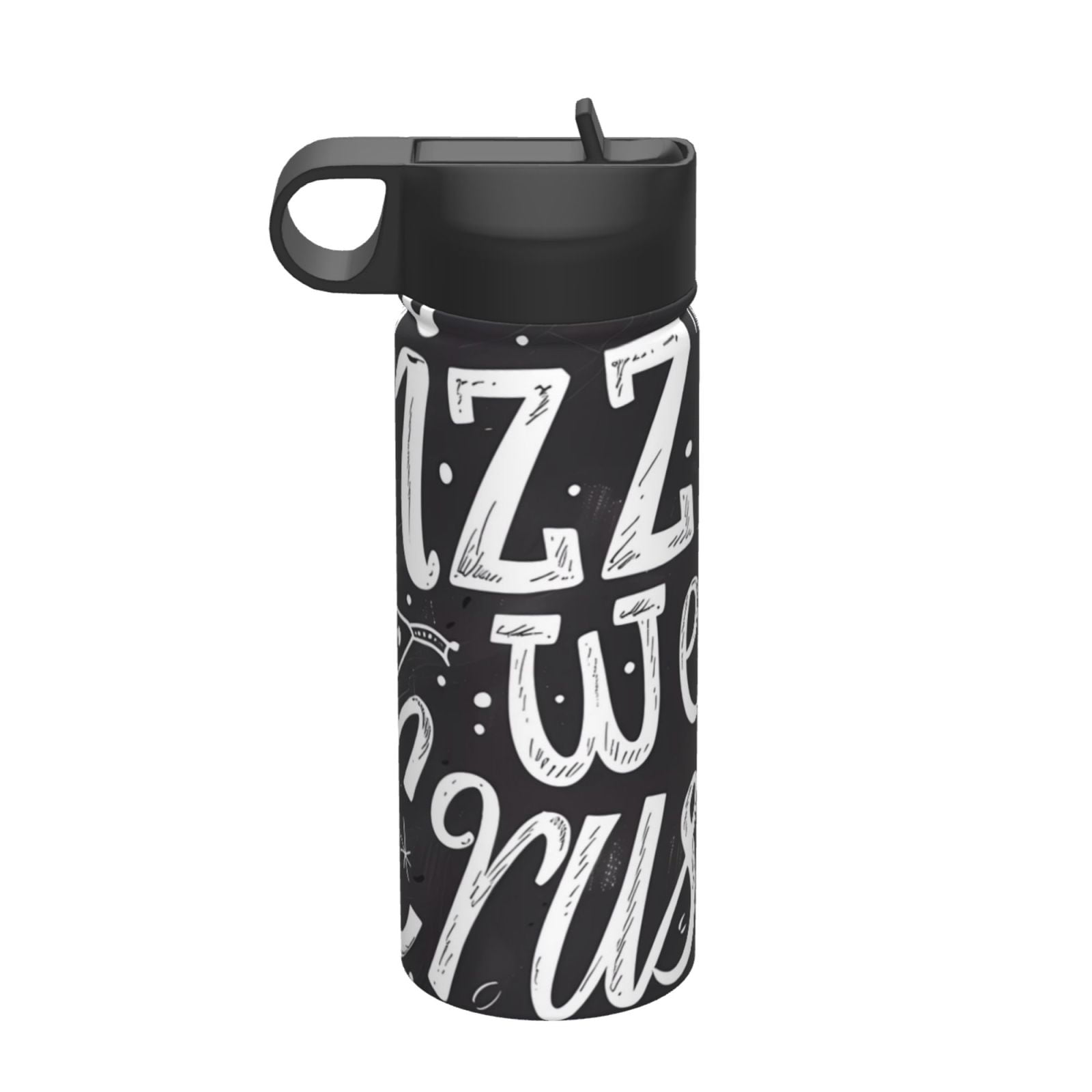 Yiaed In Pizza We Crust Art Print Water Bottle with Straw Lid ...