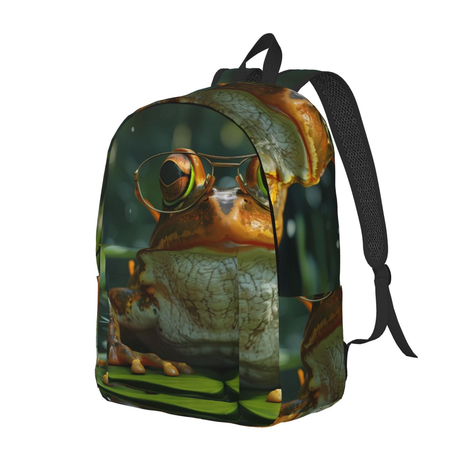 Yiaed Intellectual Frog Pond Print Laptop Backpack Travel Canvas ...