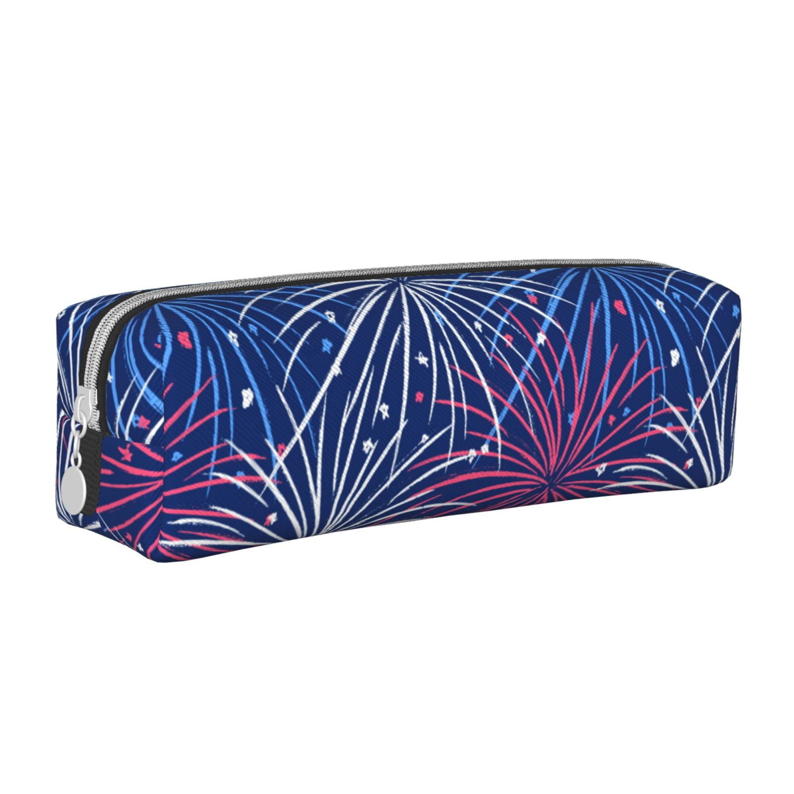 Yiaed Ireworks In The Night Sky Print Leather Pencil Case - Leather Pen ...