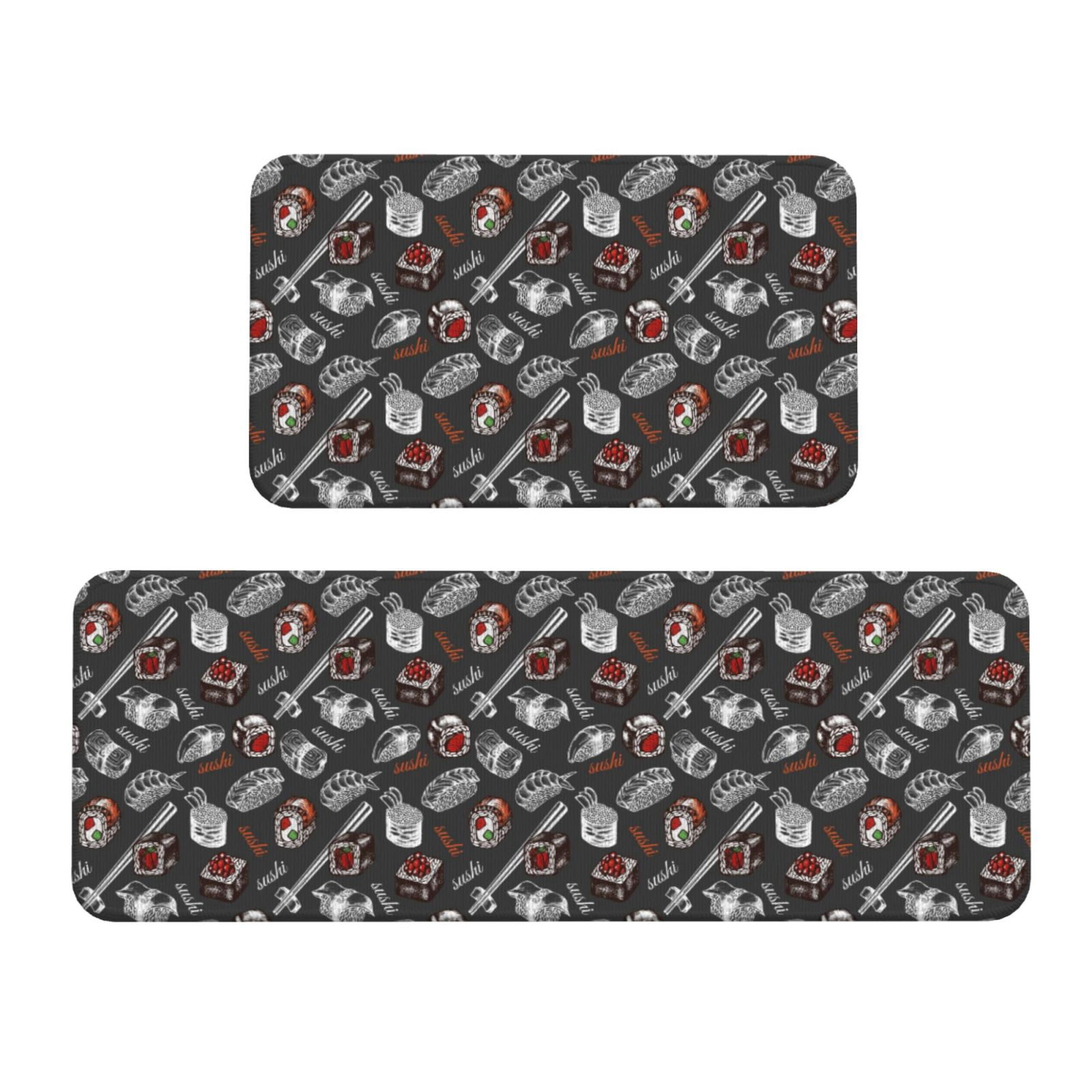 Yiaed Japanese Sushi Hashi Kitchen Rugs Sets of 2 Kitchen Mats ...