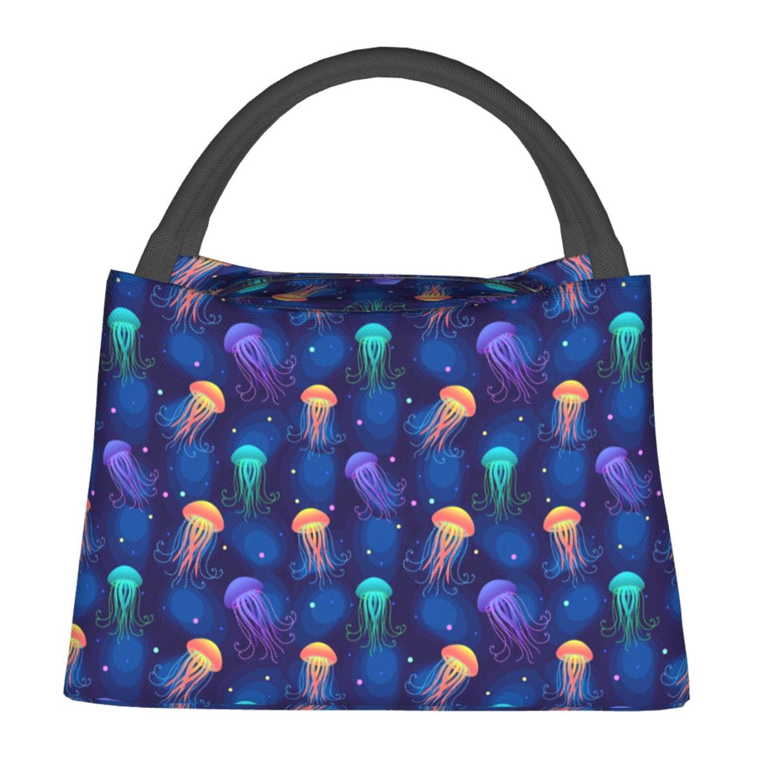 Yiaed Jellyfish colorful Print Lunch box lunch bag Portable Insulated ...