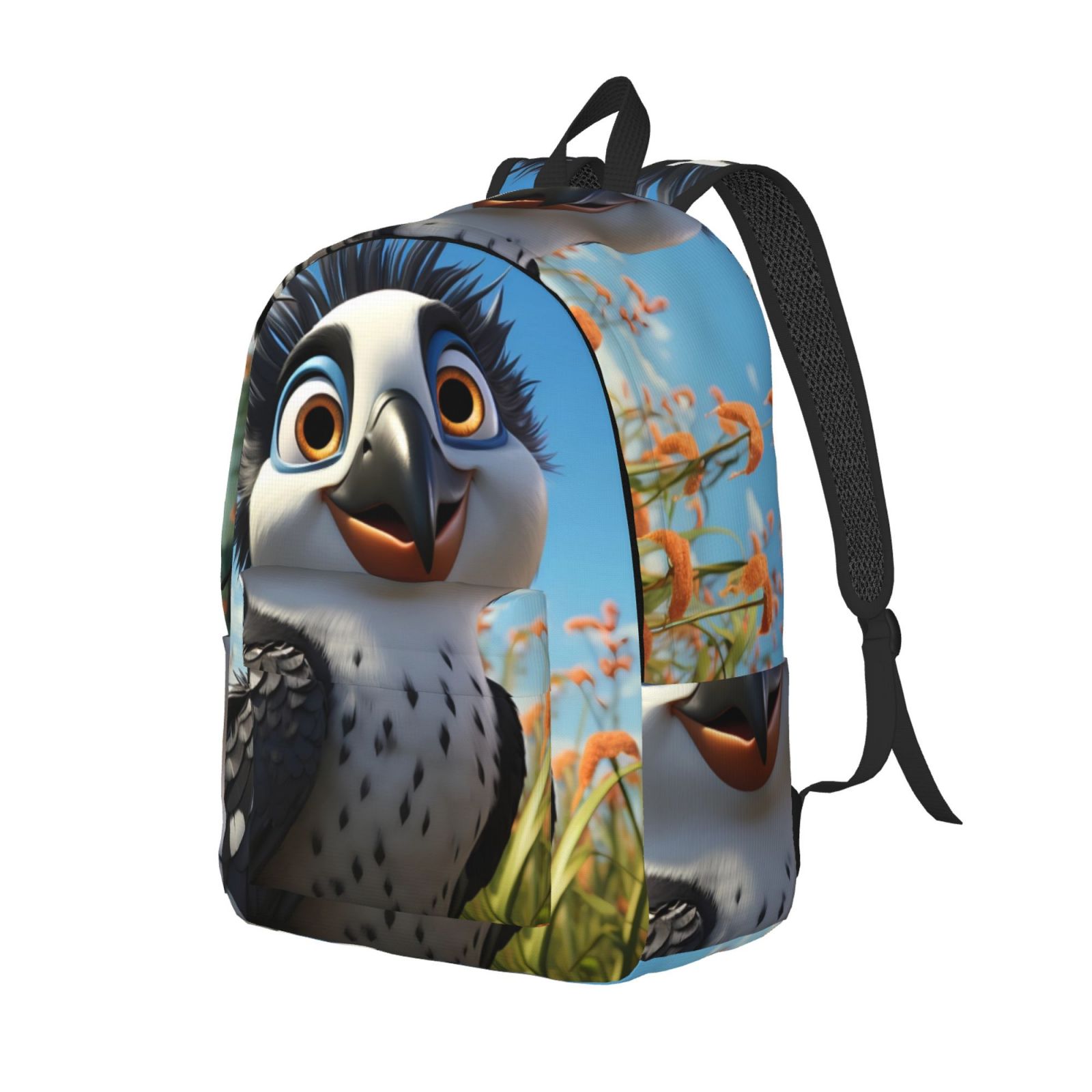 Yiaed Joyful Animated Bird Print Laptop Backpack Travel Canvas Backpack ...