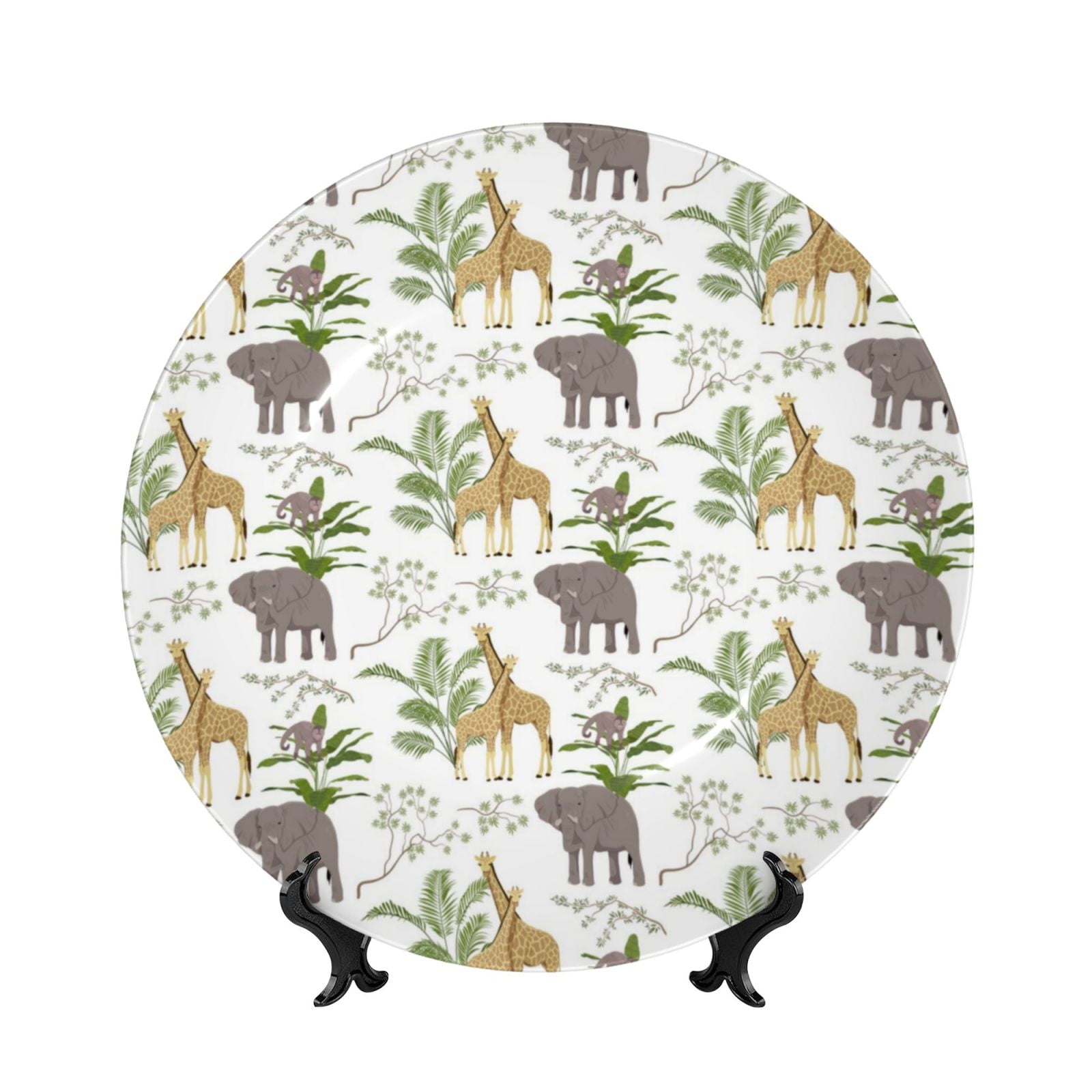 Yiaed Jungle Animal Print Bone China Decorative Plate Ceramic Dinner ...