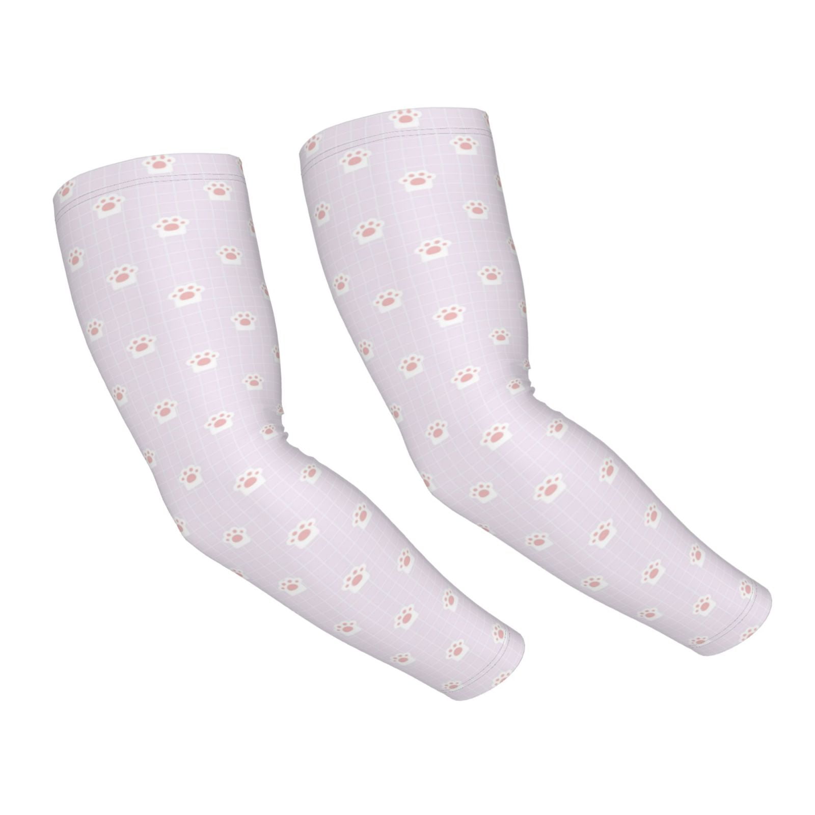 Yiaed Kawaii Cat Paw Print Arm Sleeves,Cooling UV Sun Protection Sports ...