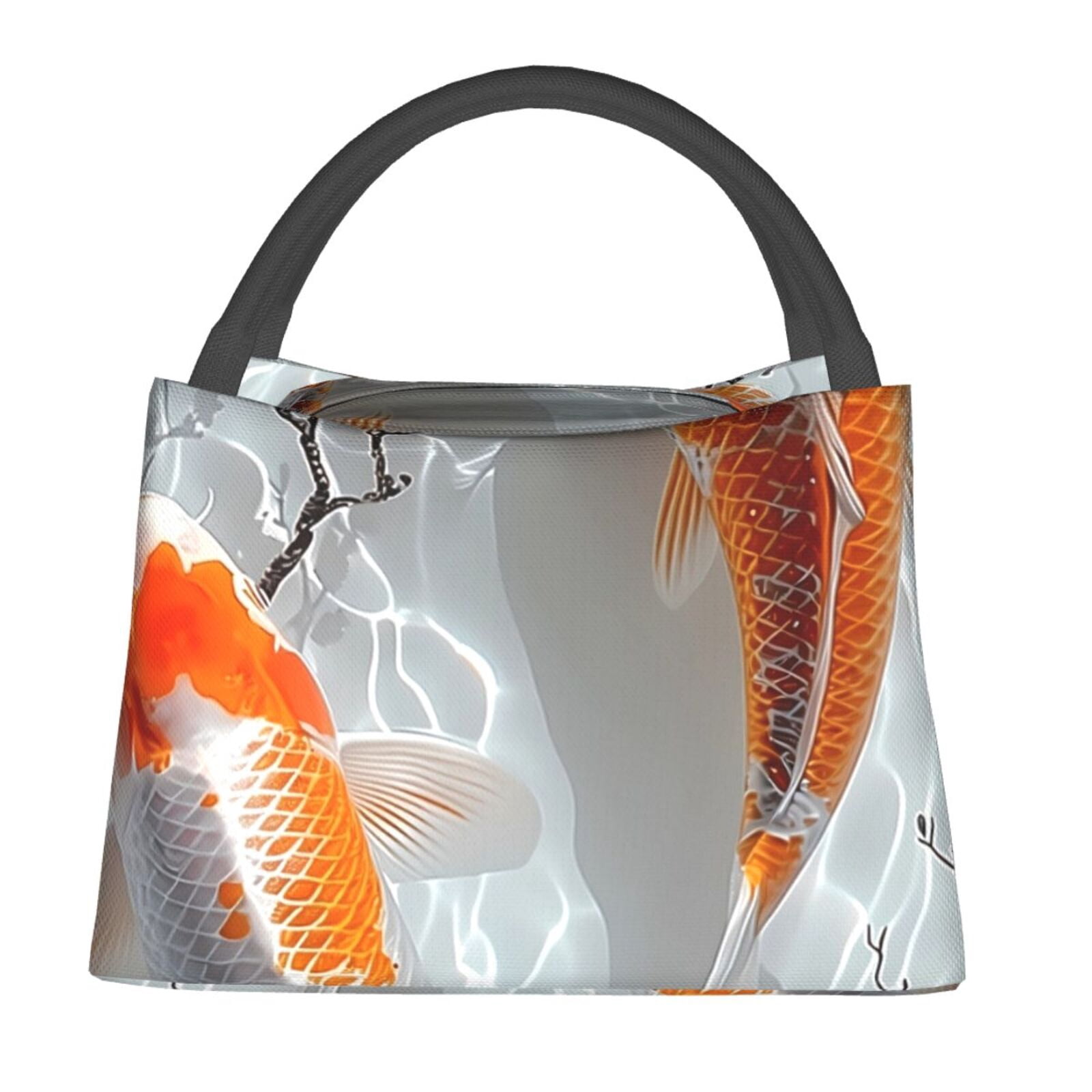 Yiaed Koi Fish Water Print Lunch box lunch bag Portable Insulated Lunch ...