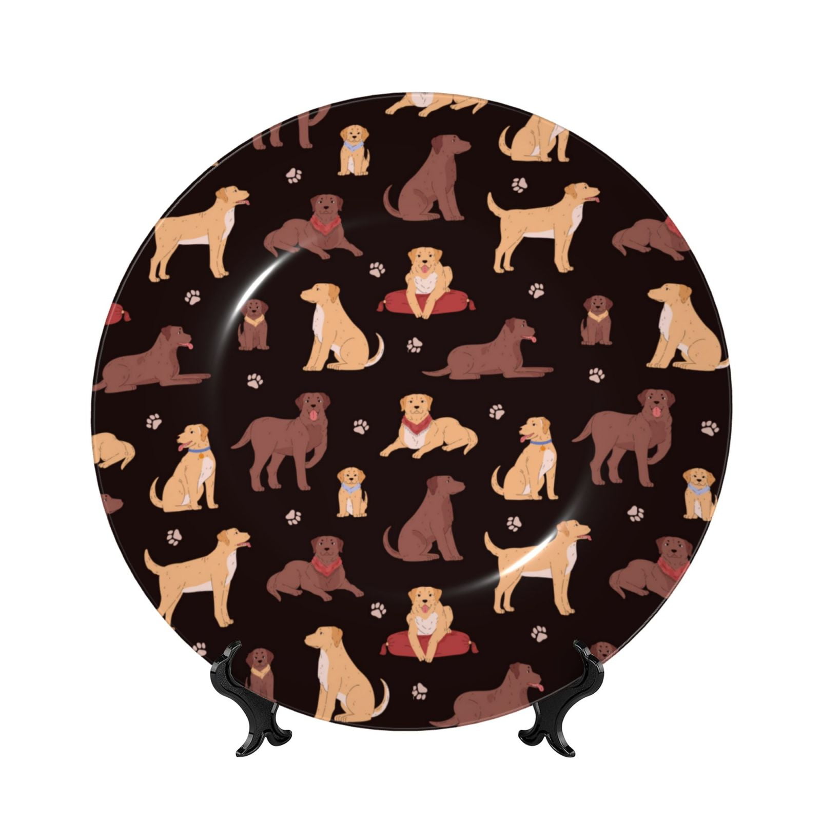 Yiaed Labrador Retriever Dog Print Bone China Decorative Plate Ceramic ...