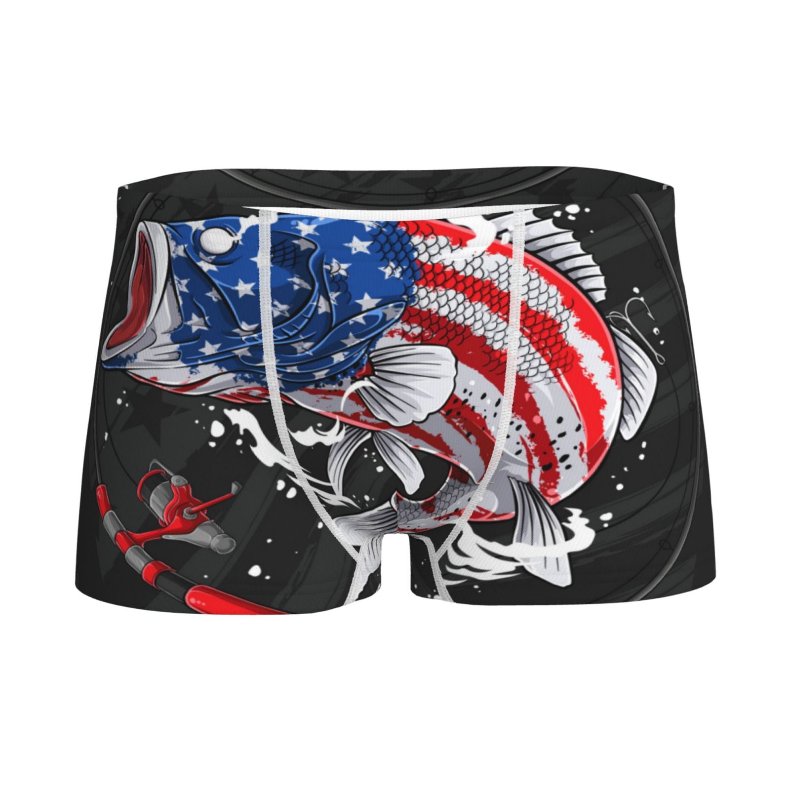 Yiaed Largemouth Bass Fish in USA Print Boys' Boxer Briefs Cotton ...