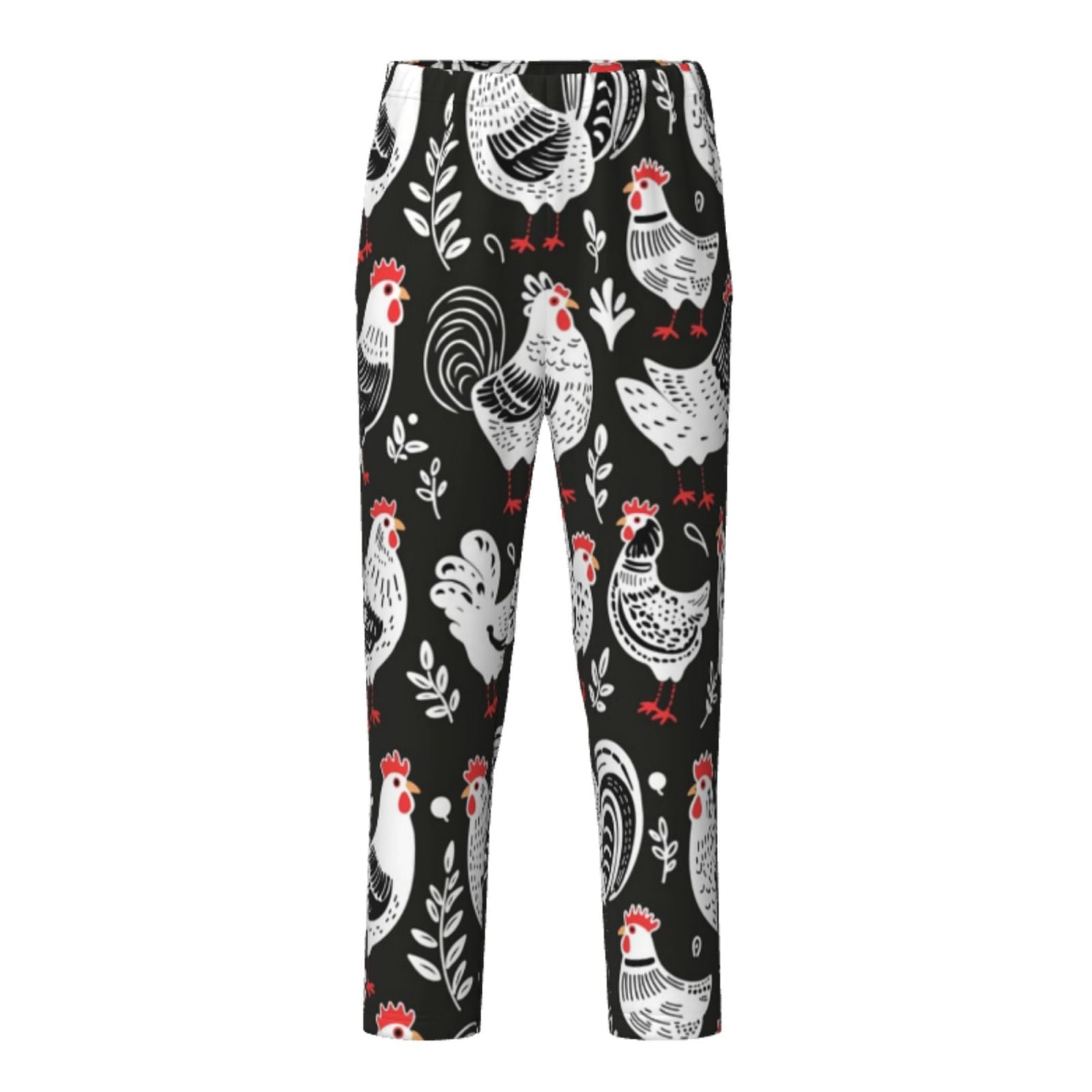Yiaed Laying Hens And Roosters Print Teenagers' Lounge Pants, Loose PJ ...