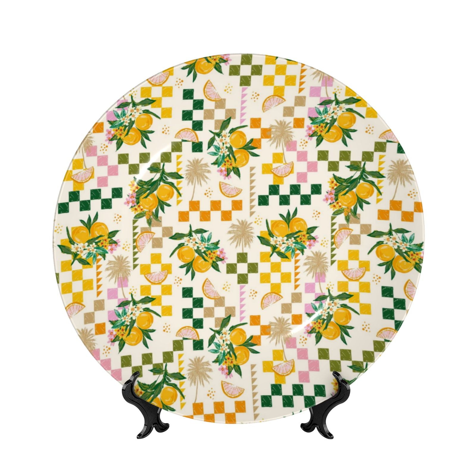 Yiaed Lemon Print Bone China Decorative Plate Ceramic Dinner Plates Art ...