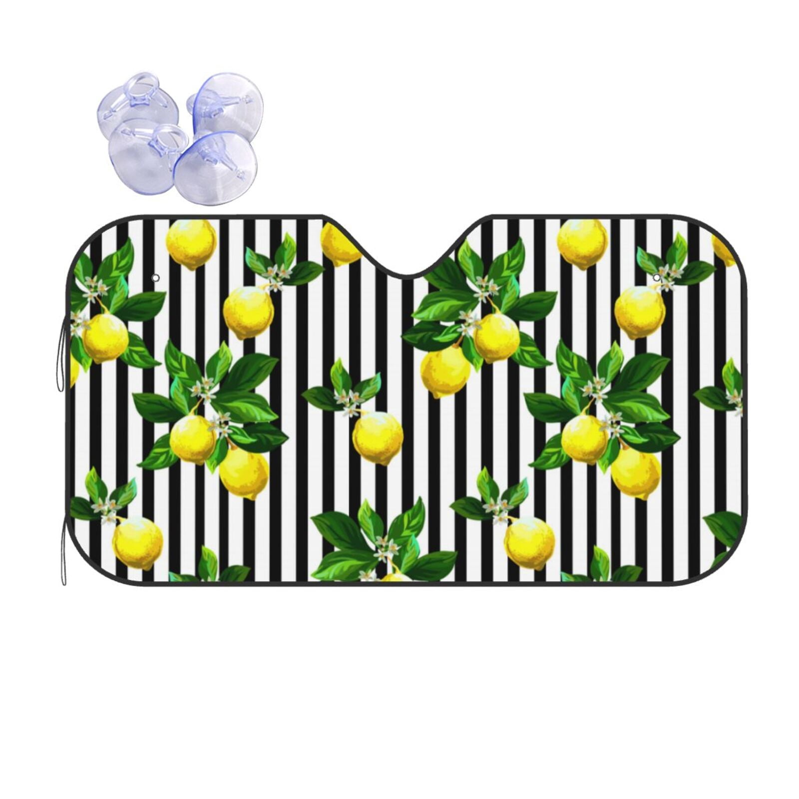 Yiaed Lemons on Striped Print Car Windshield Sunshade Front Auto Car ...
