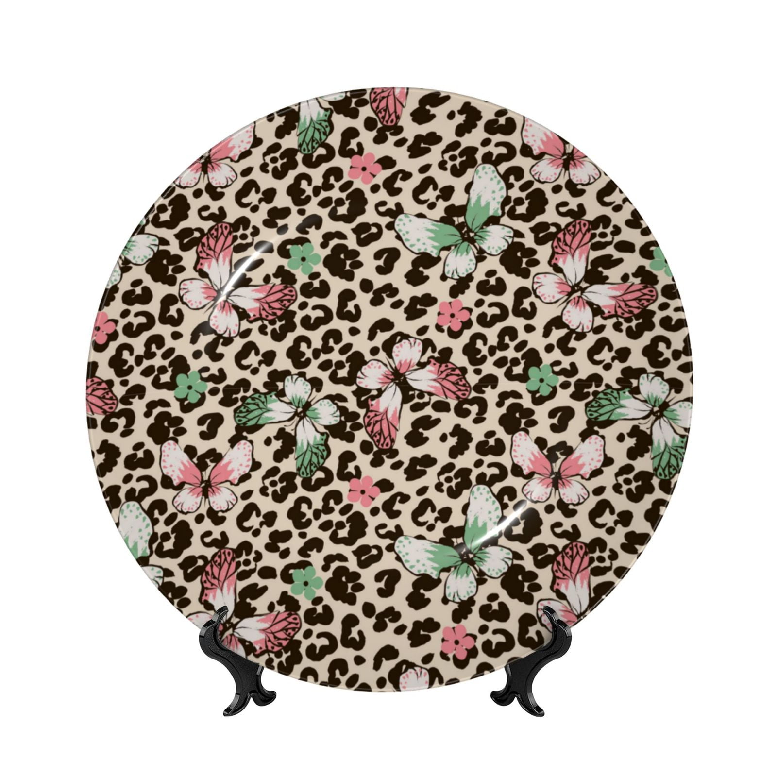 Yiaed Leopard Dots Print Bone China Decorative Plate Ceramic Dinner ...