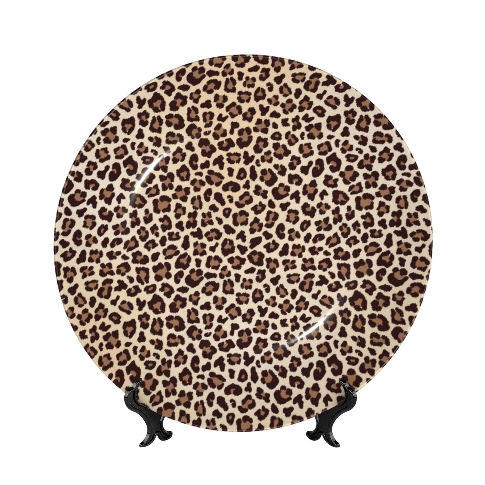 Yiaed Leopard Print-2 Print Bone China Decorative Plate Ceramic Dinner ...