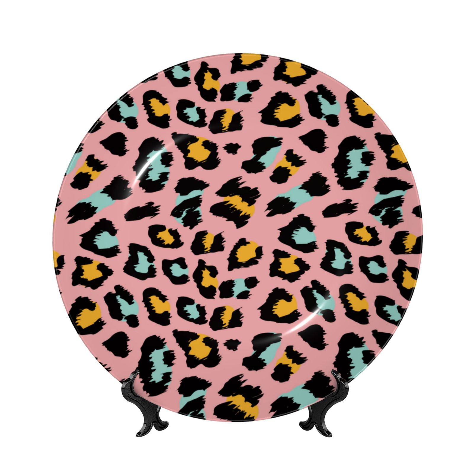 Yiaed Leopard Print Bone China Decorative Plate Ceramic Dinner Plates ...