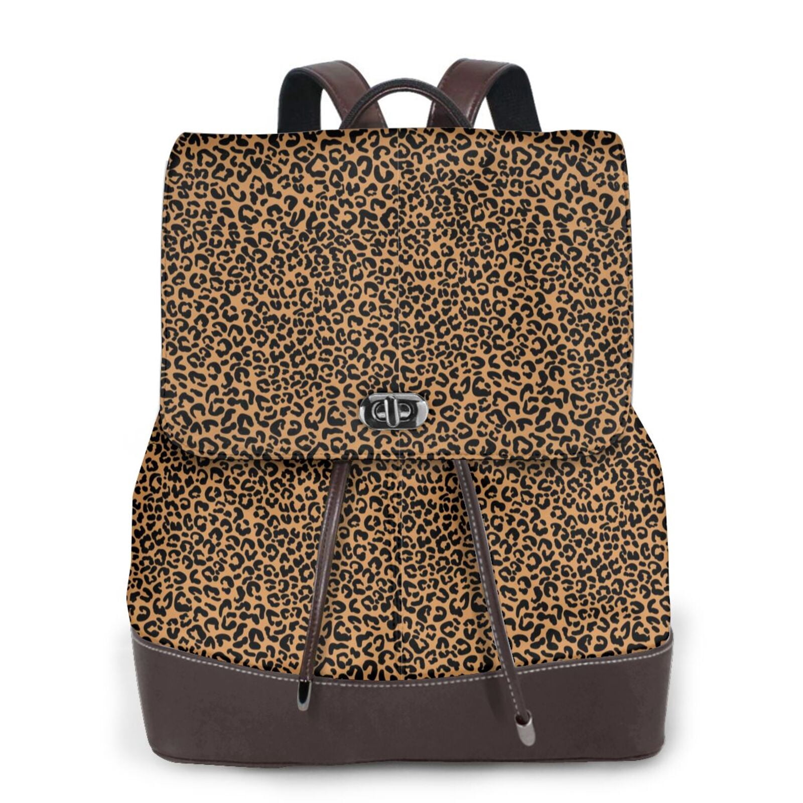 Yiaed Leopard Print Laptop Backpack for Women Slim Computer Bag Work ...