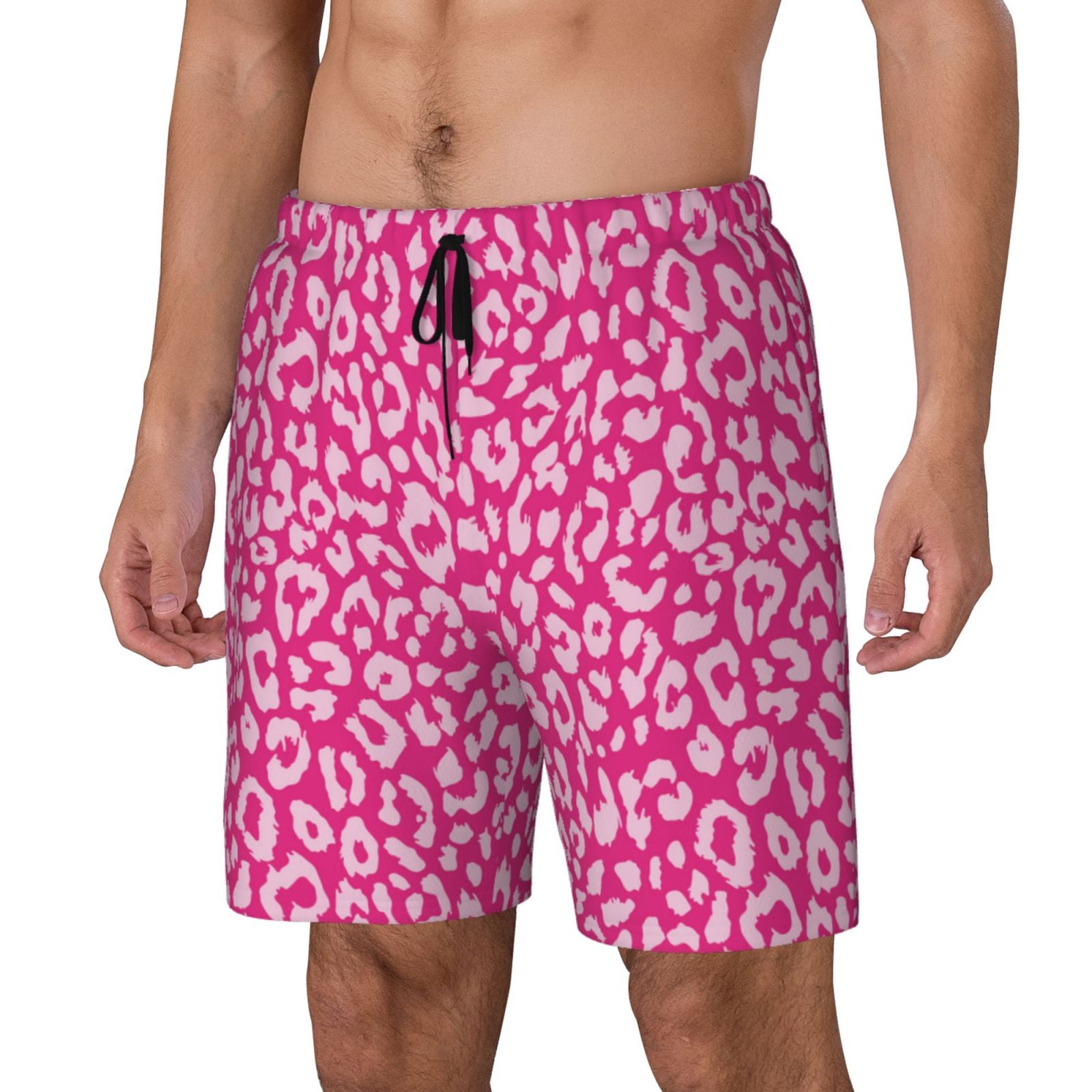Yiaed Leopard Print Mens Swim Trunks Bathing Suit Compression Liner ...