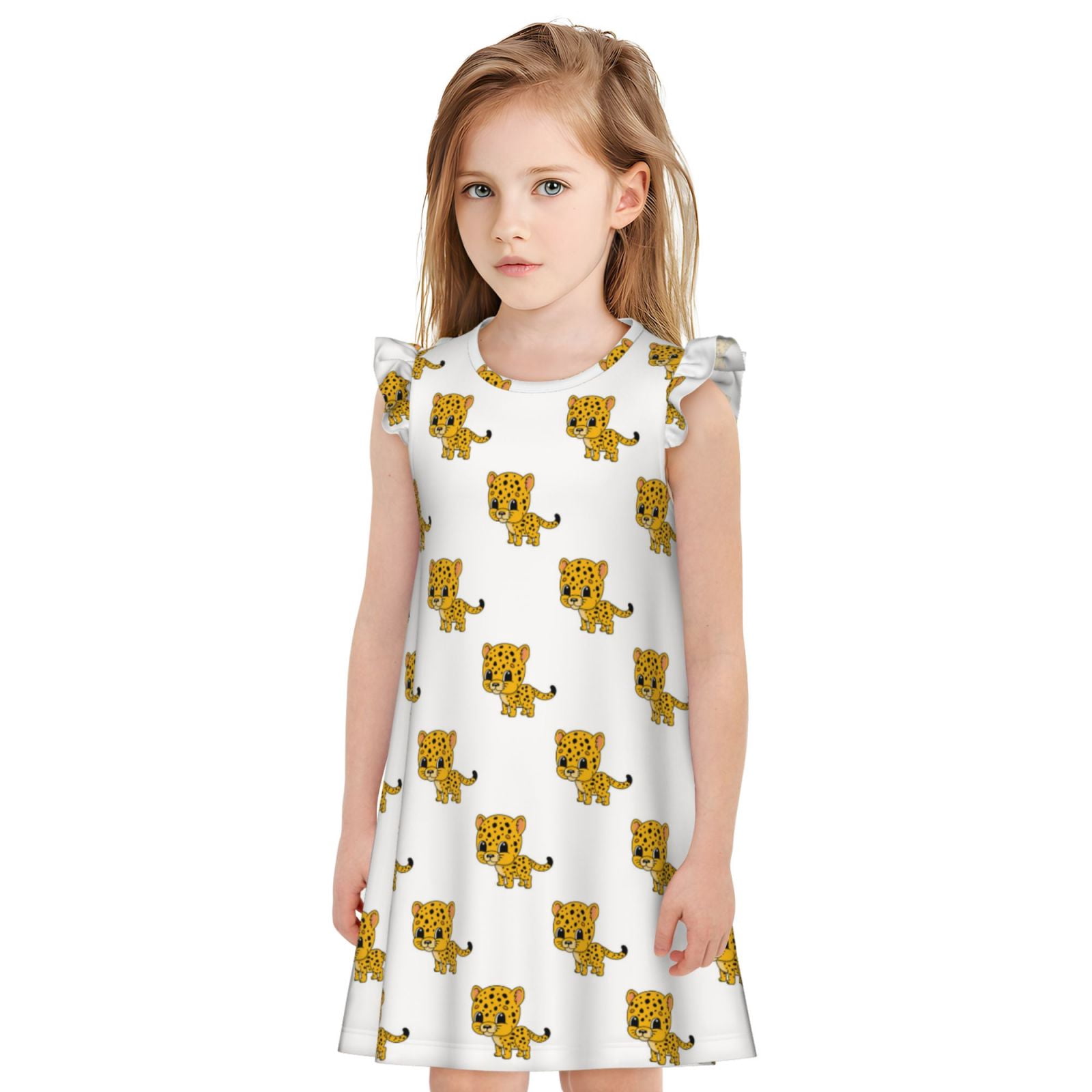 Yiaed Leopard Print Print Girls Nightgowns, Princess Pajama Dresses for ...