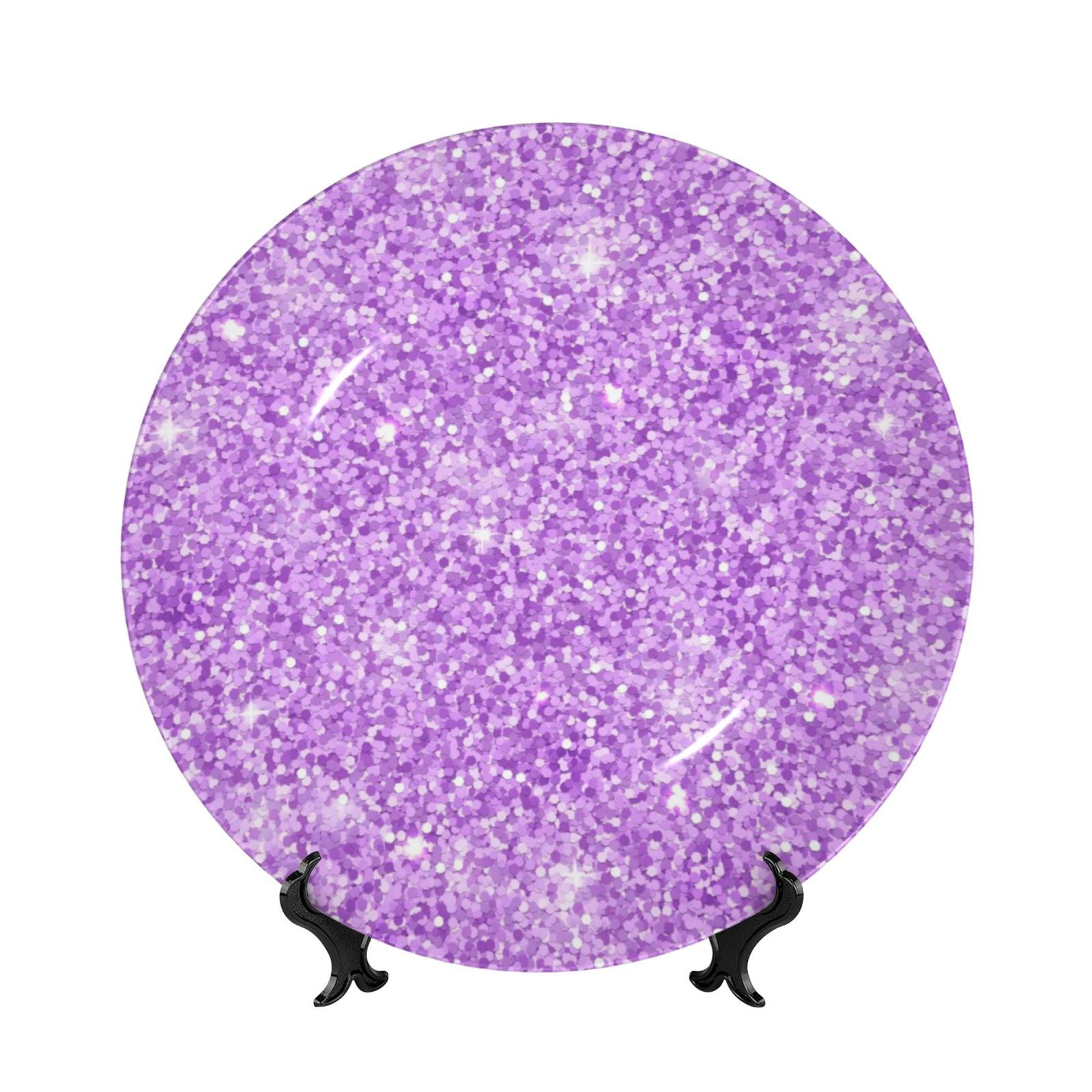Yiaed Lilac Glittering Print Bone China Decorative Plate Ceramic Dinner ...