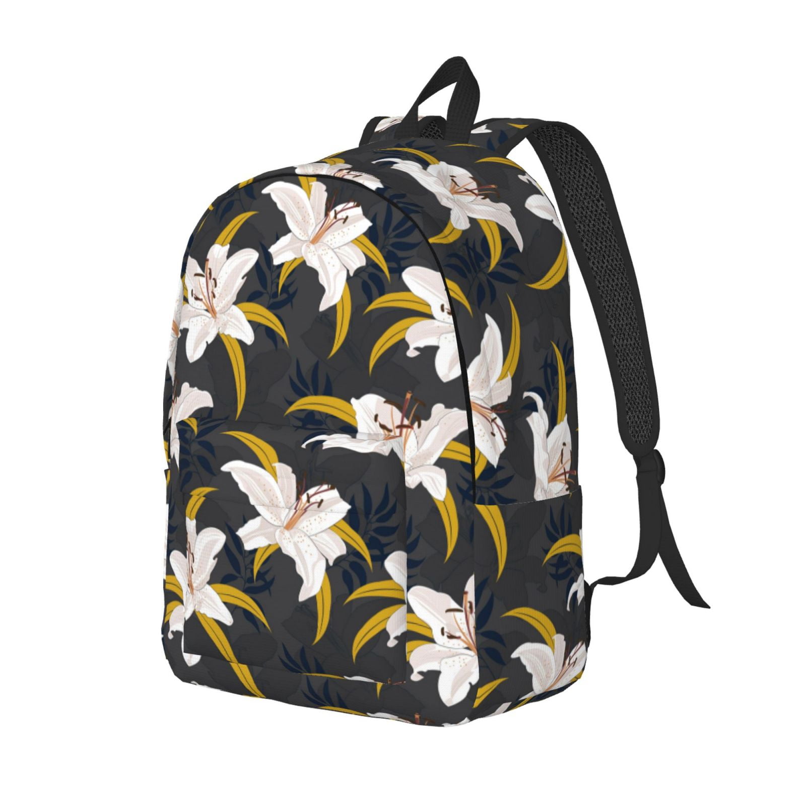 Yiaed Lilies Flowers Print Print Laptop Backpack Travel Canvas Backpack ...
