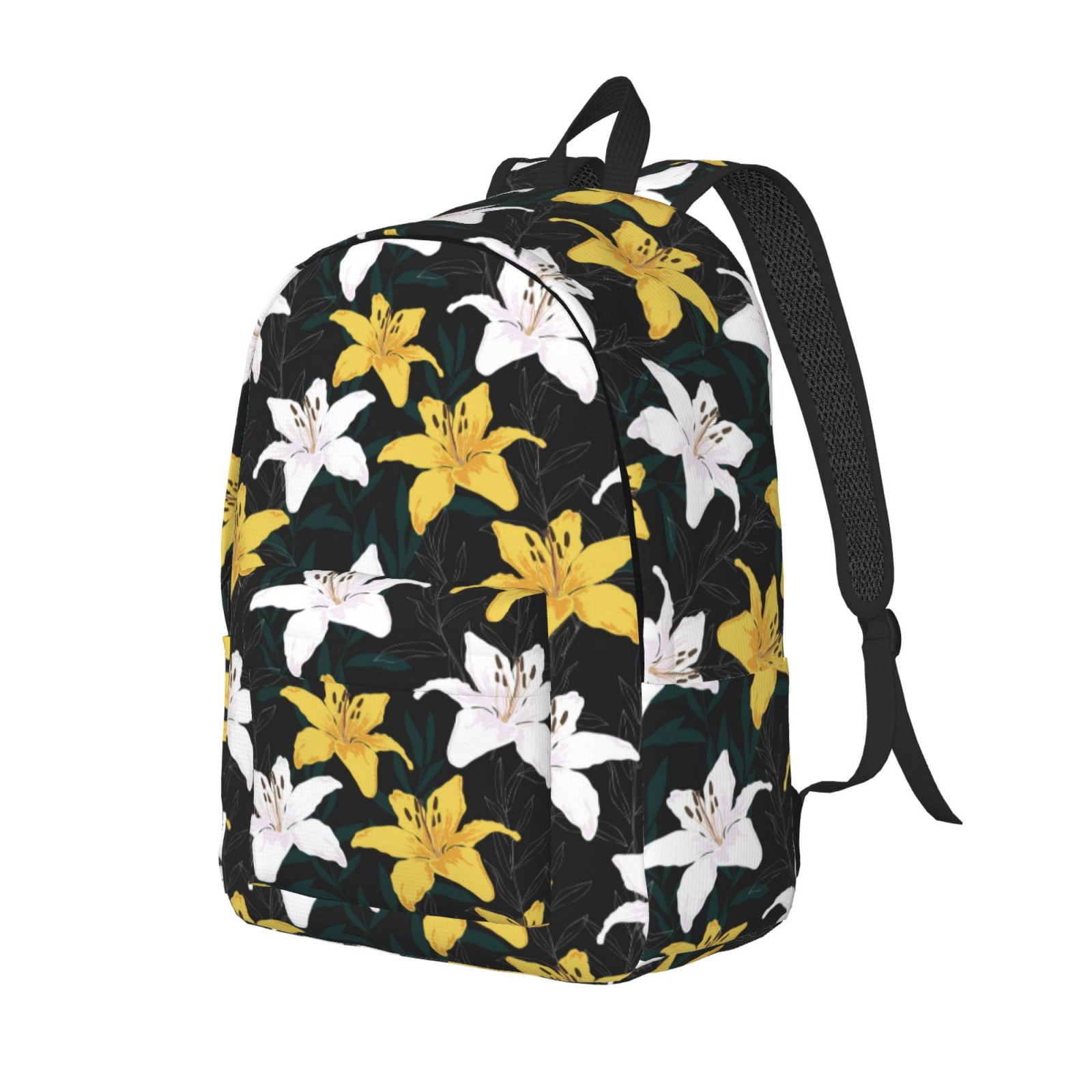 Yiaed Lilies Flowers Print Print Laptop Backpack Travel Canvas Backpack ...