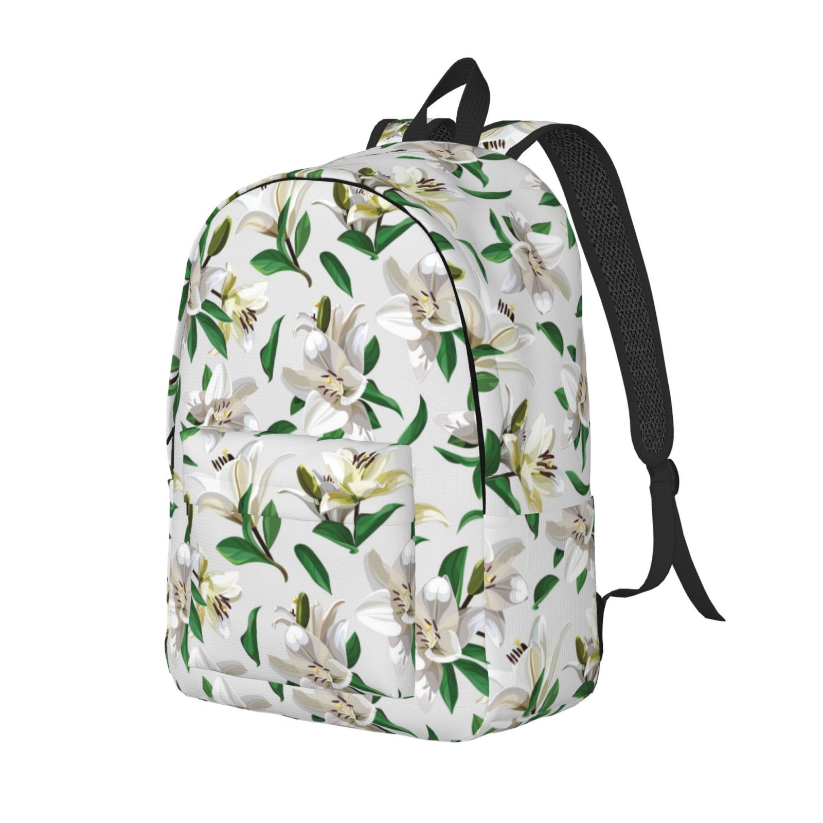 Yiaed Lilies Flowers Print Print Laptop Backpack Travel Canvas Backpack ...