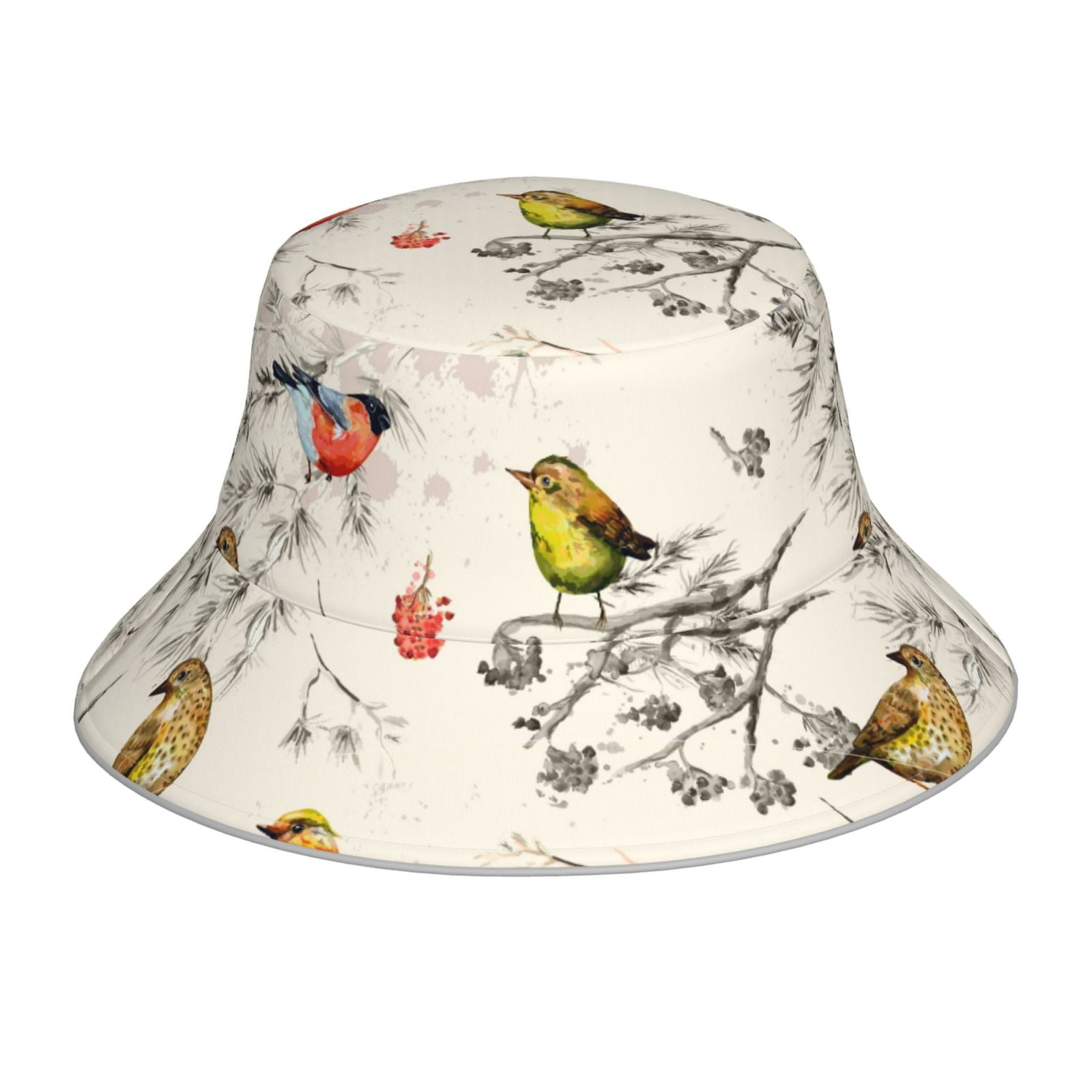 Yiaed Little Birds Print Reflective Stripe Bucket Hat Unisex Funny ...