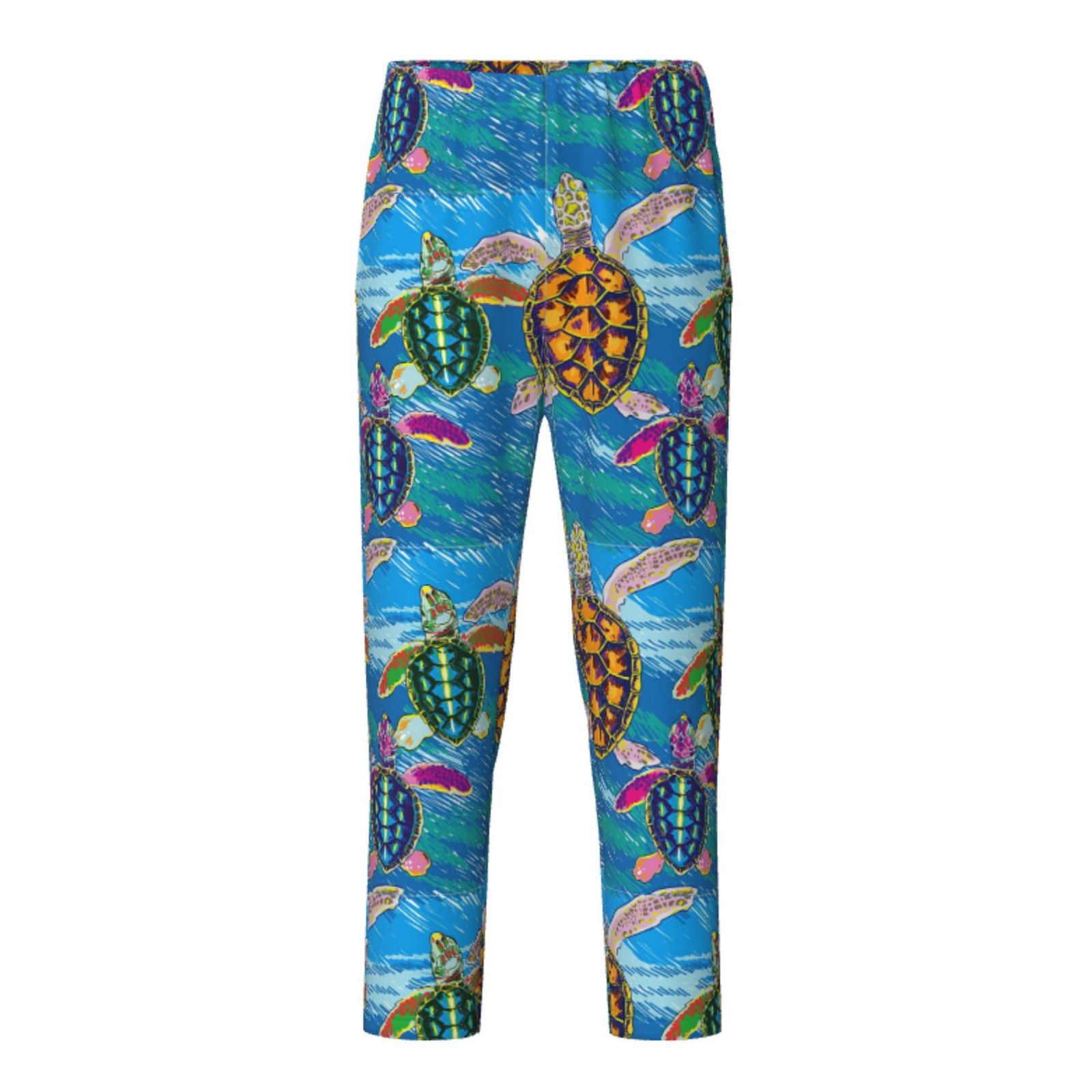 Yiaed Little Sea Turtles Print Teenagers' Lounge Pants, Loose PJ ...