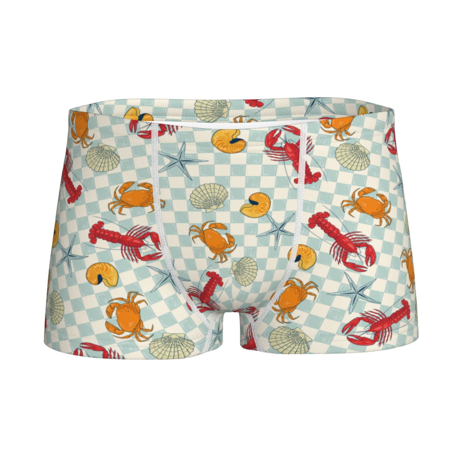 Yiaed Lobster Sea Shell Print Boys' Boxer Briefs Cotton Casual Stretch ...