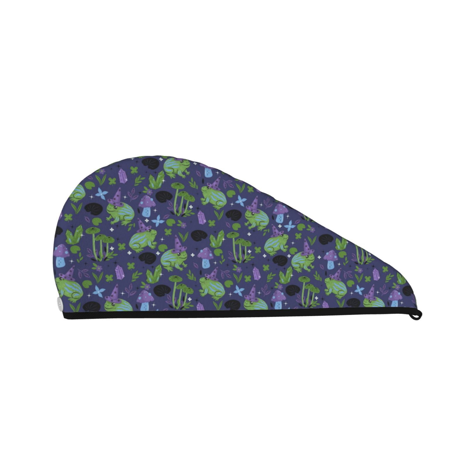 Yiaed Magic Toads in Hats Print Hair Cap with Button,Coral Fleece Hair ...
