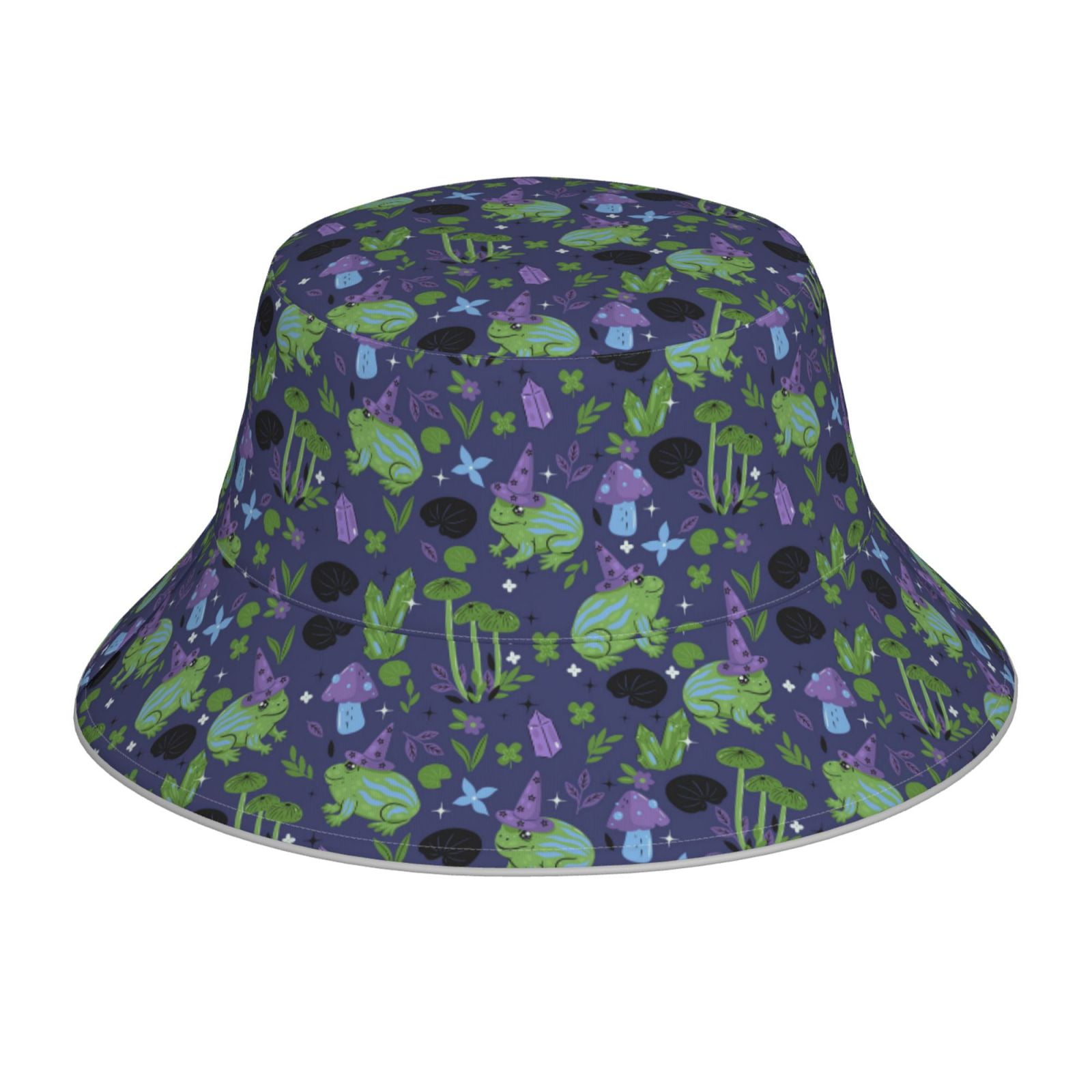 Yiaed Magic Toads in Hats Print Reflective Stripe Bucket Hat Unisex ...