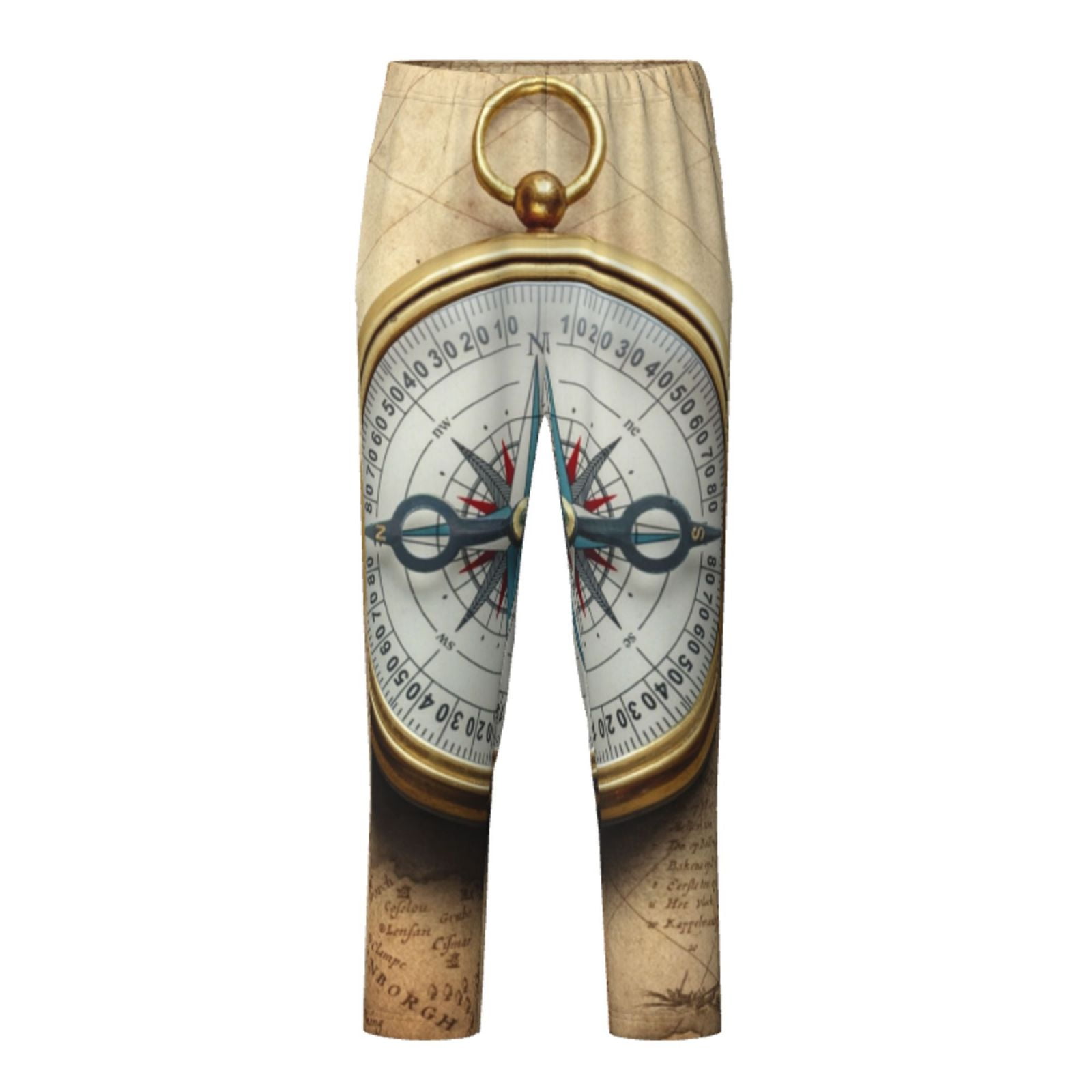 Yiaed Magnetic Old Compass On World Map Print Teenagers' Lounge Pants ...