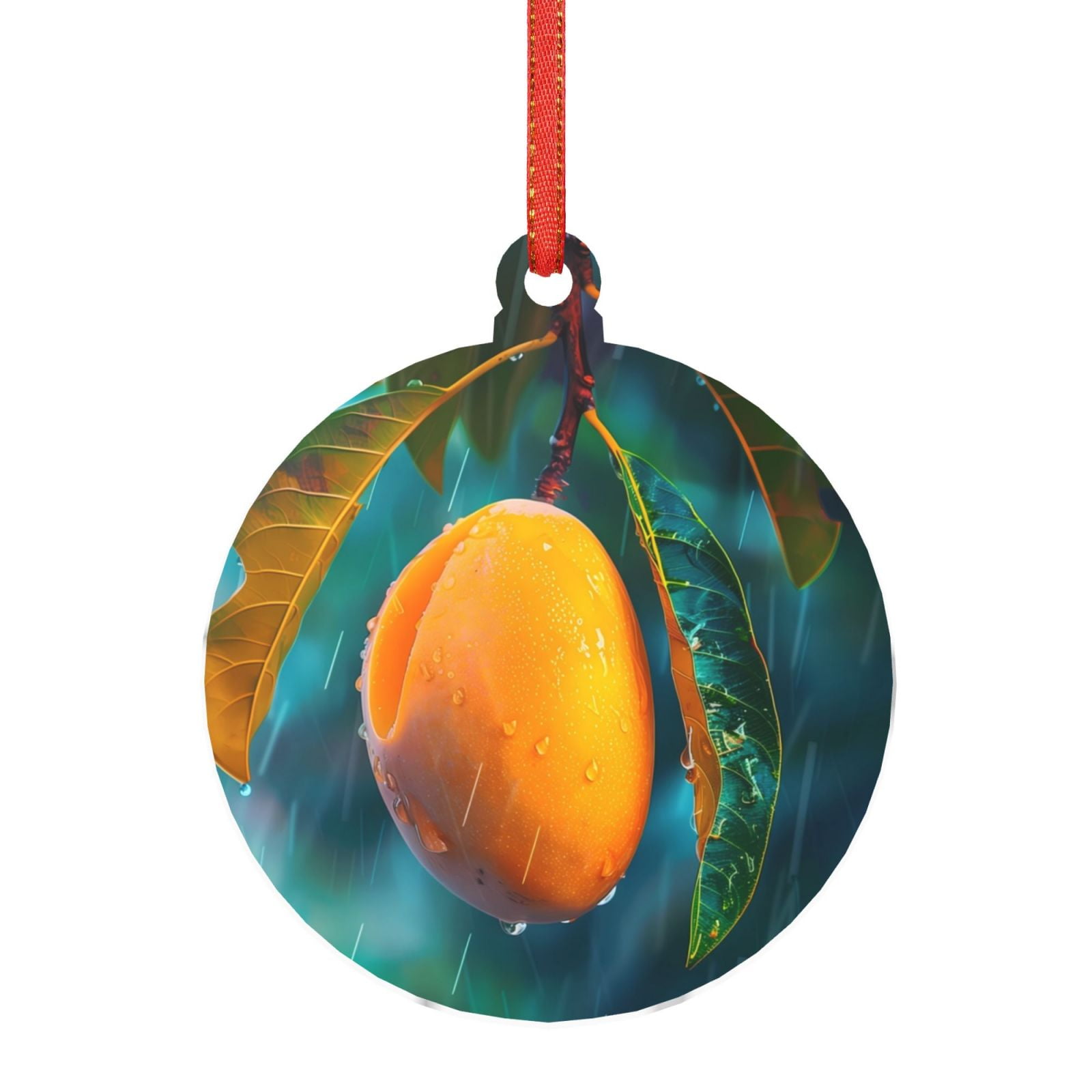 Yiaed Mango In The Rain Print Christmas Tree Hanging Tree Shape ...