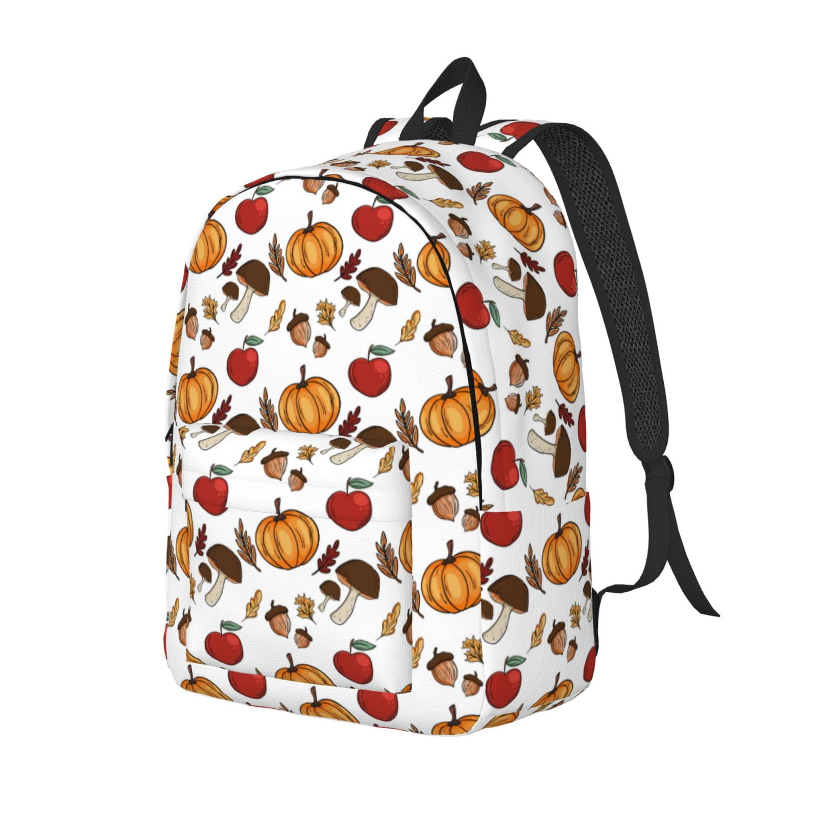 Yiaed Maple leaf nut Mushroom Print Laptop Backpack Travel Canvas ...