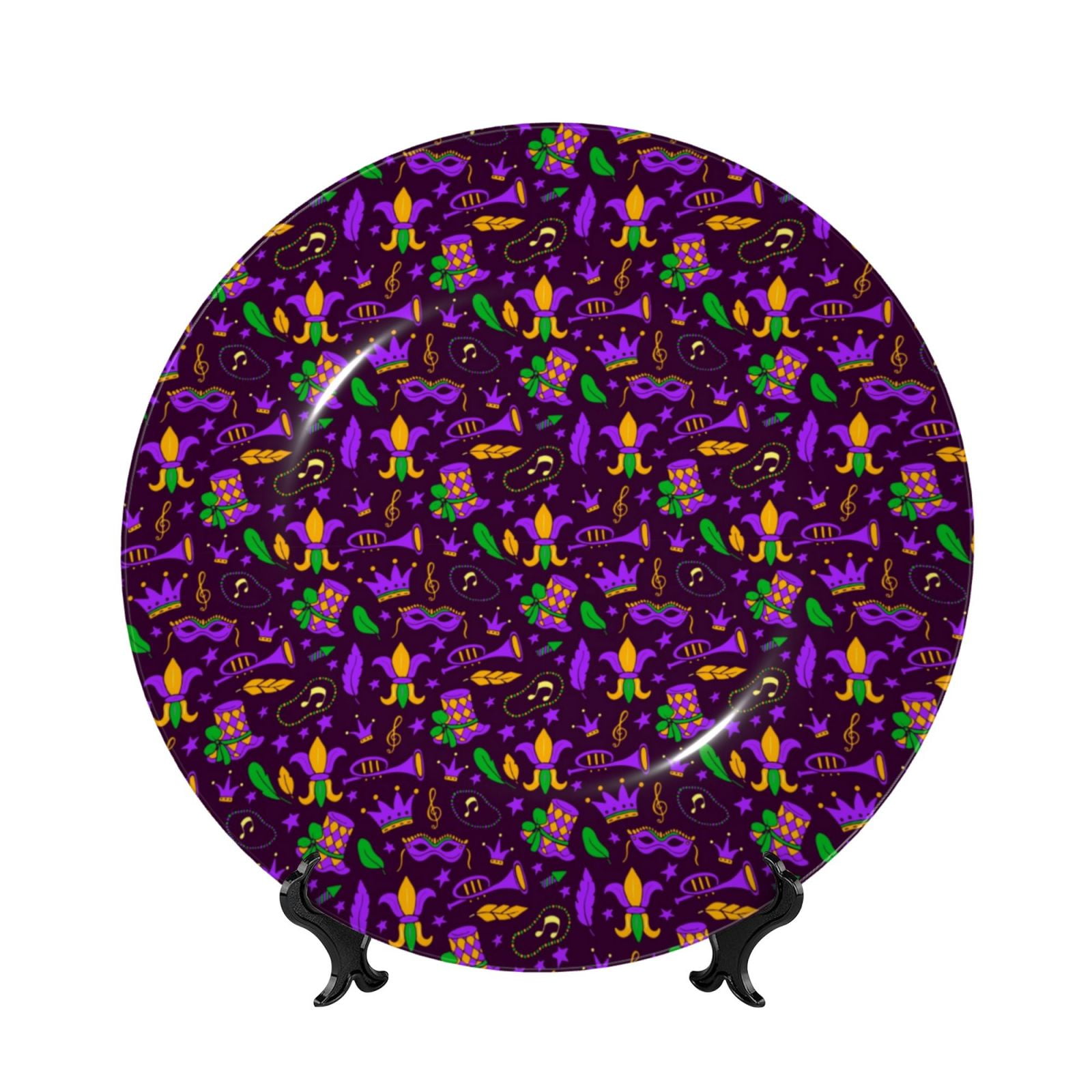 Yiaed Mardi Gra2 Print Bone China Decorative Plate Ceramic Dinner ...