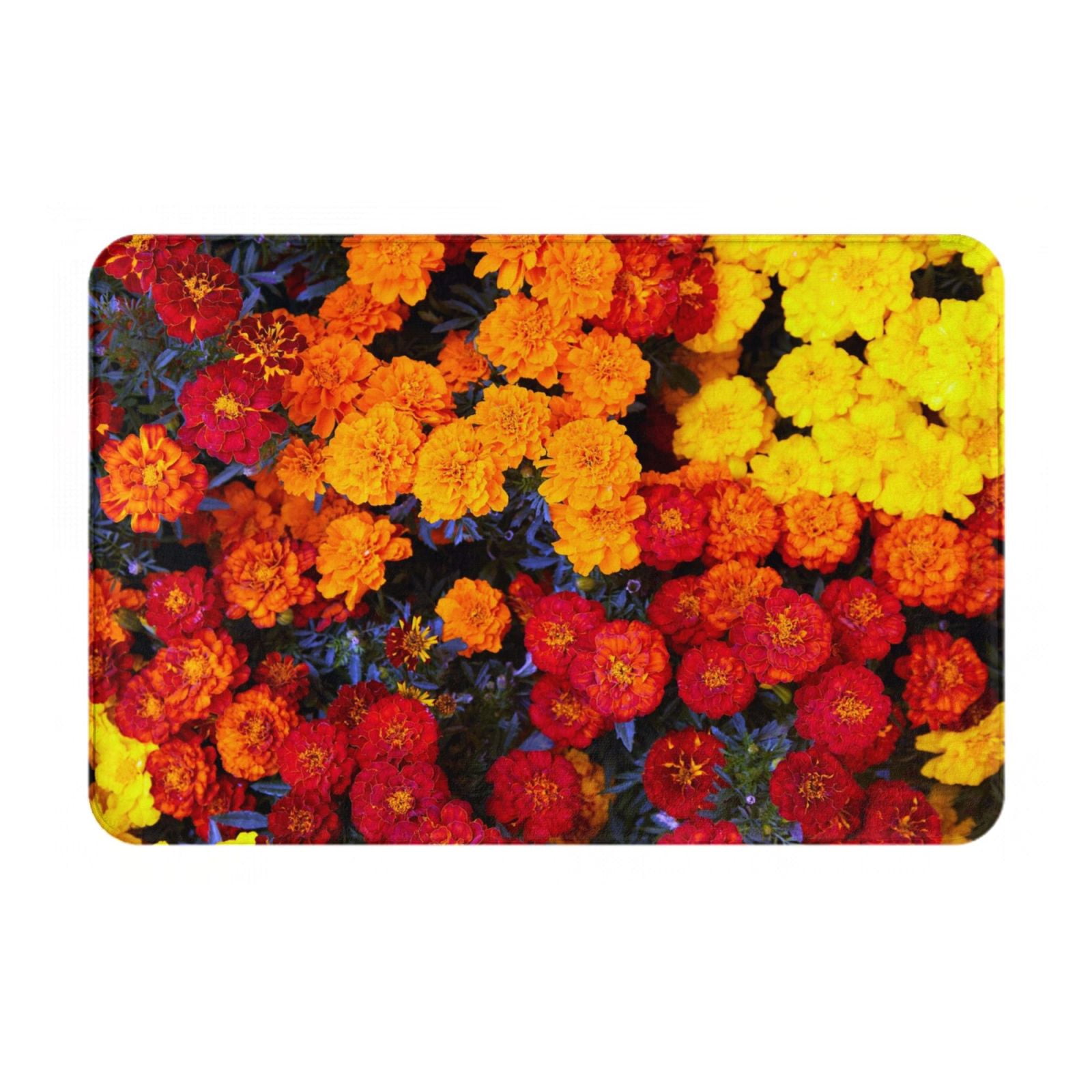 Yiaed Marigold Flowers In Different Colors Print Flannel Doormat Mat ...