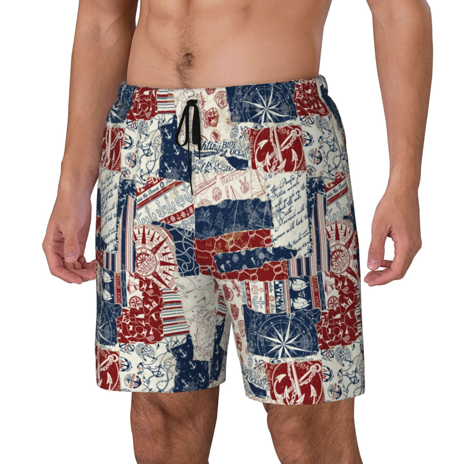 Yiaed Marine Sailing Print Mens Swim Trunks Bathing Suit Compression ...