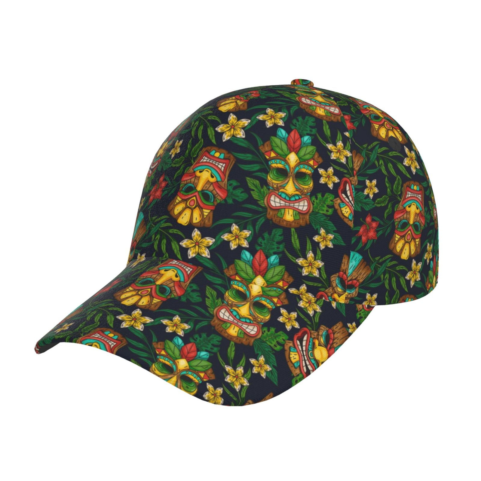 Yiaed Mask Tropical Flower Print Cap Adjustable Size for Running ...