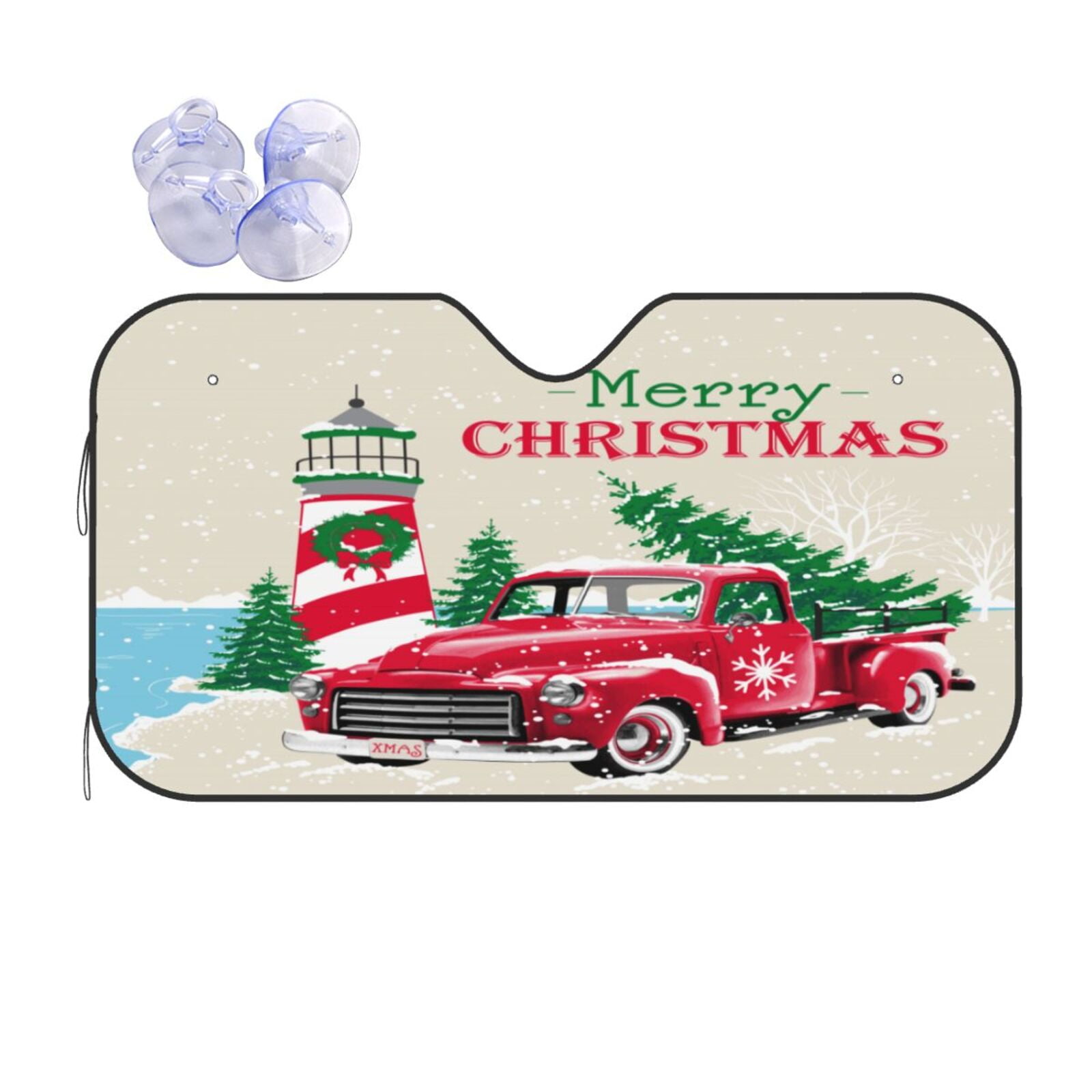 Yiaed Merry Christmas 1 Print Car Windshield Sunshade Front Auto Car ...