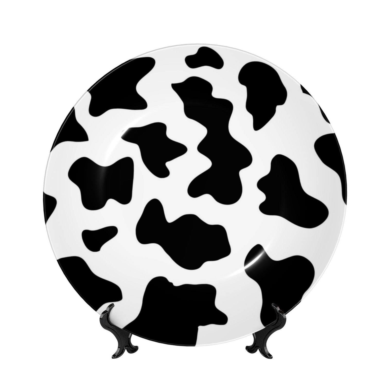 Yiaed Milk Cow Print Bone China Decorative Plate Ceramic Dinner Plates ...