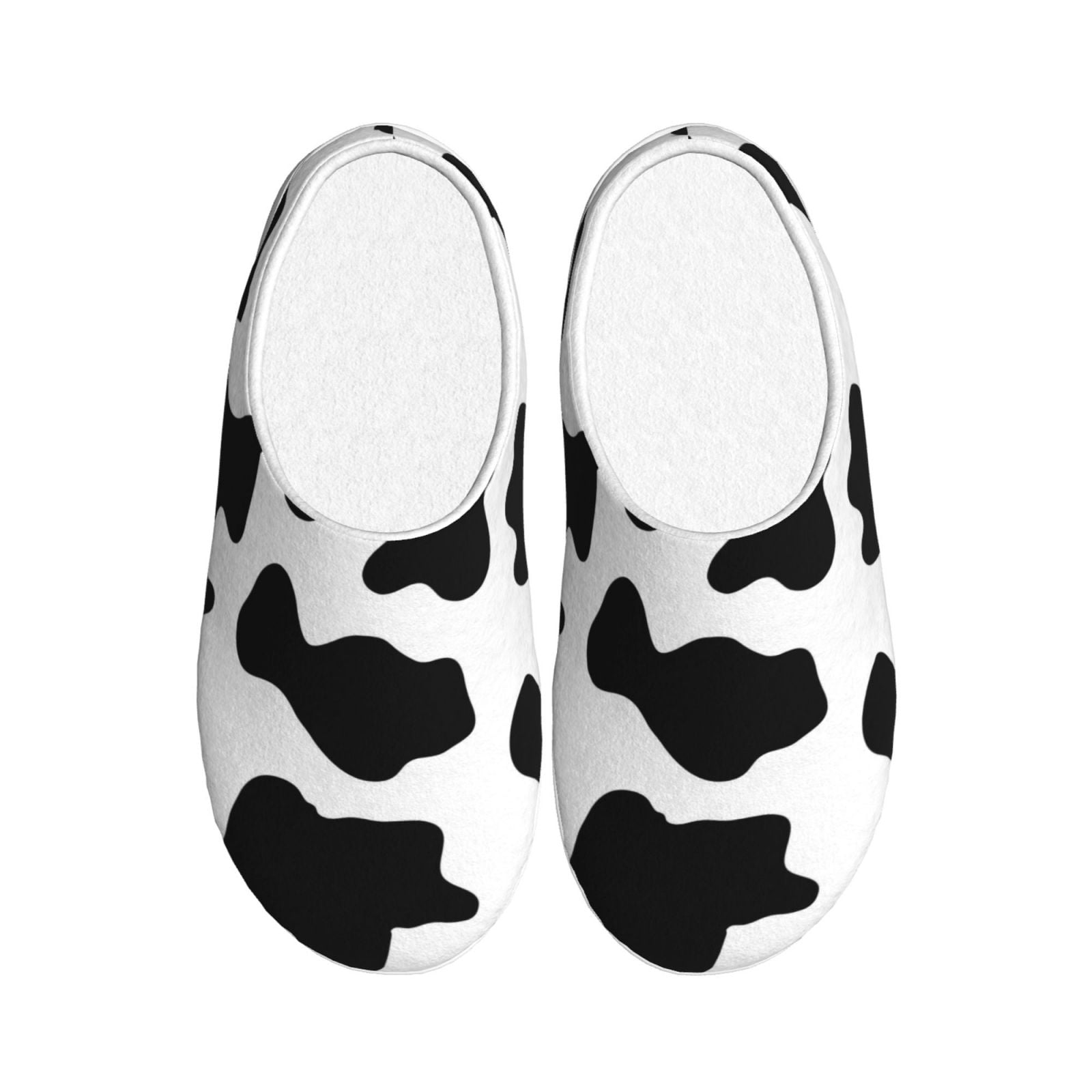 Yiaed Milk Cow Print Slippers Fuzzy Warm Cozy Slippers Non Slip House ...