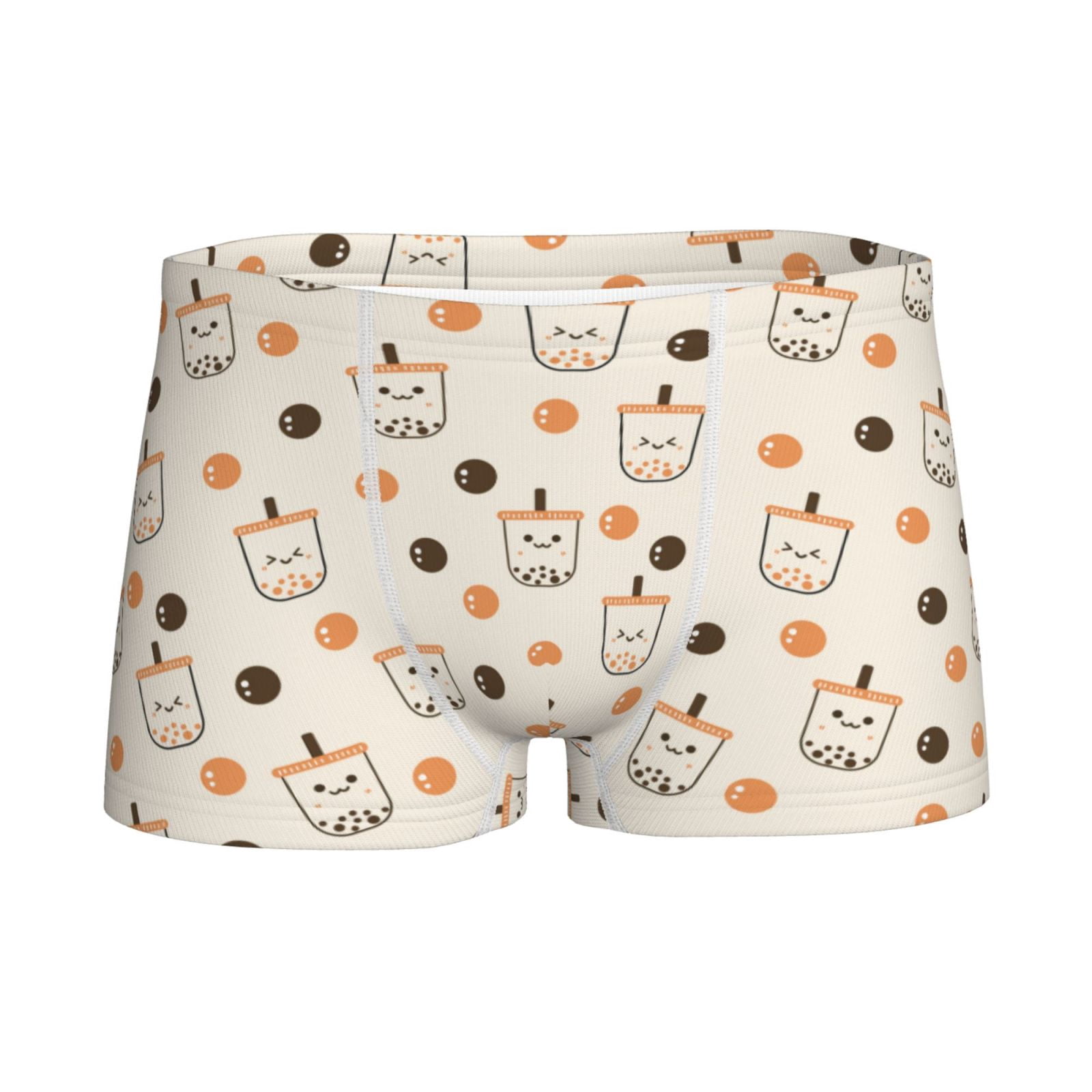 Yiaed Milk Tea Print Boys' Boxer Briefs Cotton Casual Stretch Comfort ...