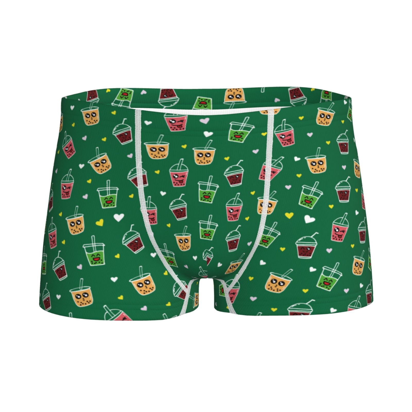 Yiaed Milk Tea Print Boys' Boxer Briefs Cotton Casual Stretch Comfort ...