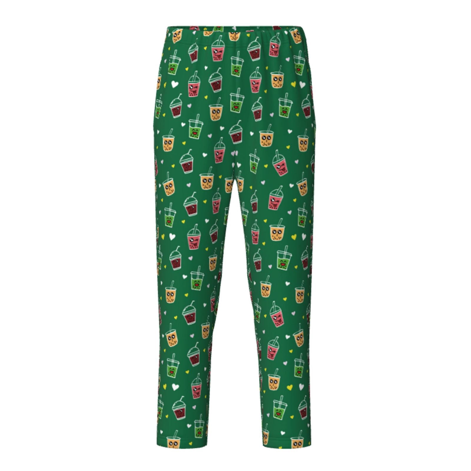 Yiaed Milk Tea3 Print Teenagers' Lounge Pants, Loose PJ Bottoms, Long ...