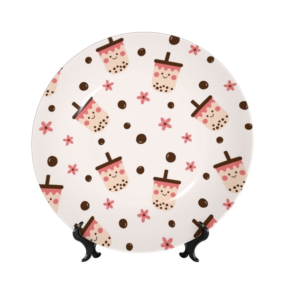 Yiaed Milk Tea4 Print Bone China Decorative Plate Ceramic Dinner Plates ...